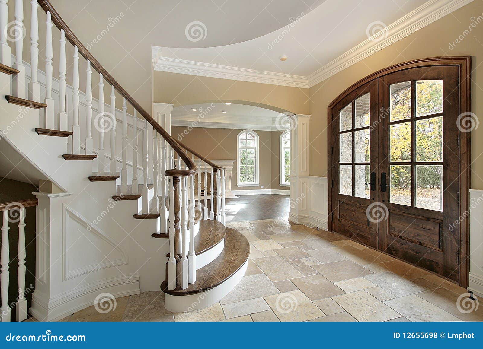Foyer in New Construction Home Stock Photo - Image of home, house: 12655698