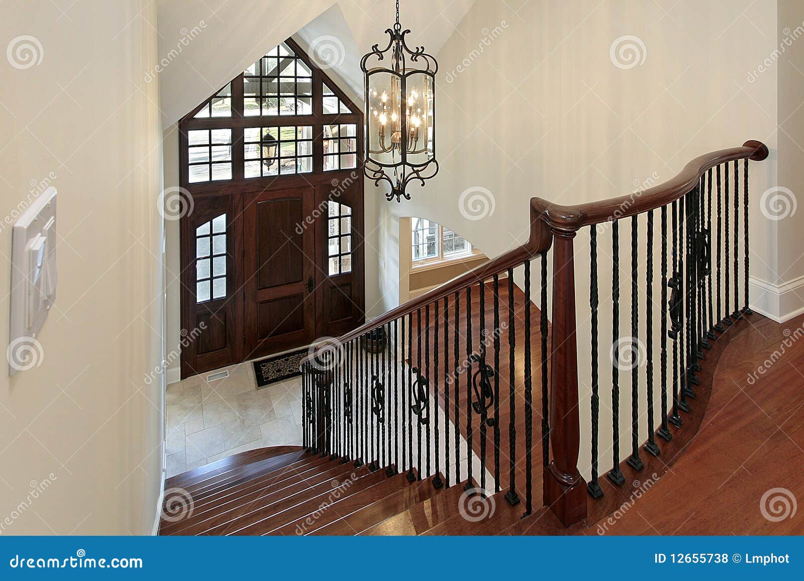 Foyer in New Construction Home Stock Photo - Image of interior ...