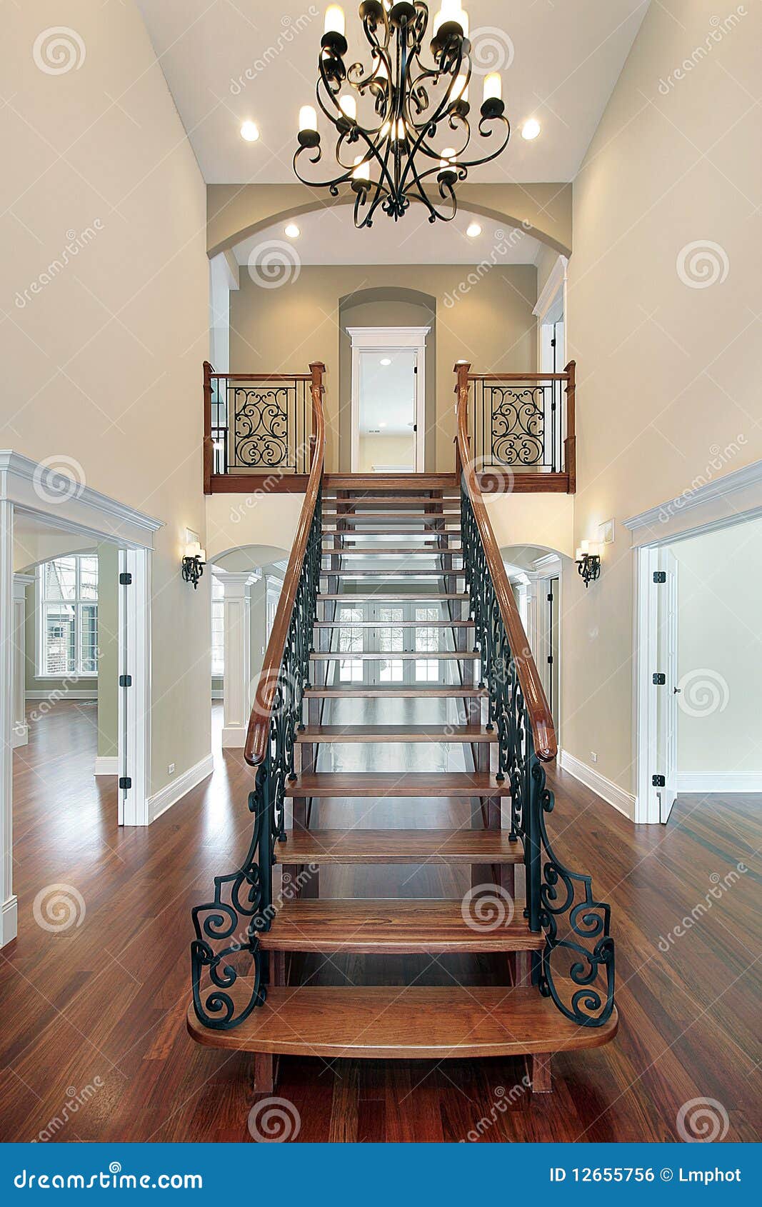 Foyer in New Construction Home Stock Photo - Image of furnishings ...
