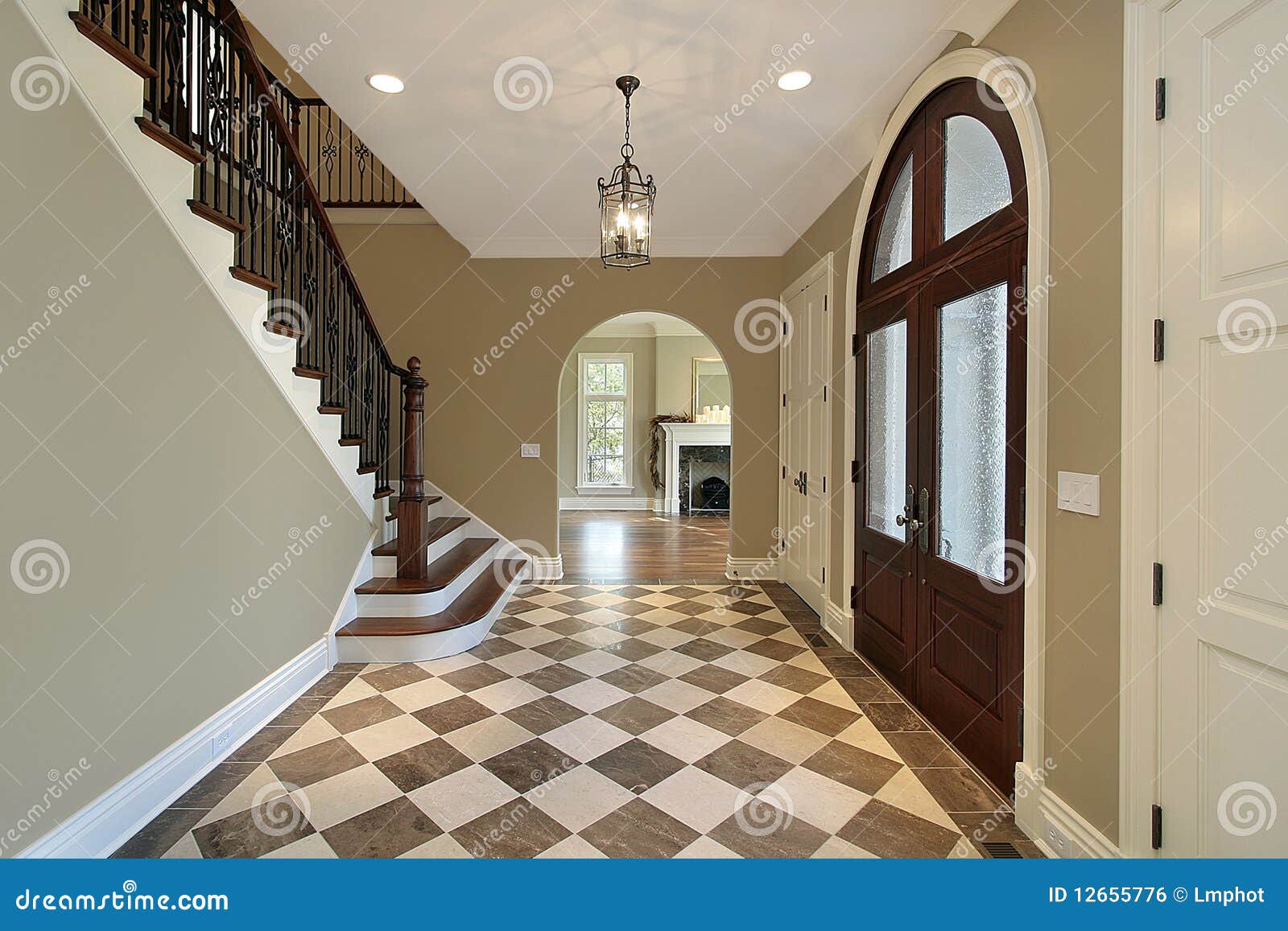 Foyer in New Construction Home Stock Photo - Image of real, estate ...