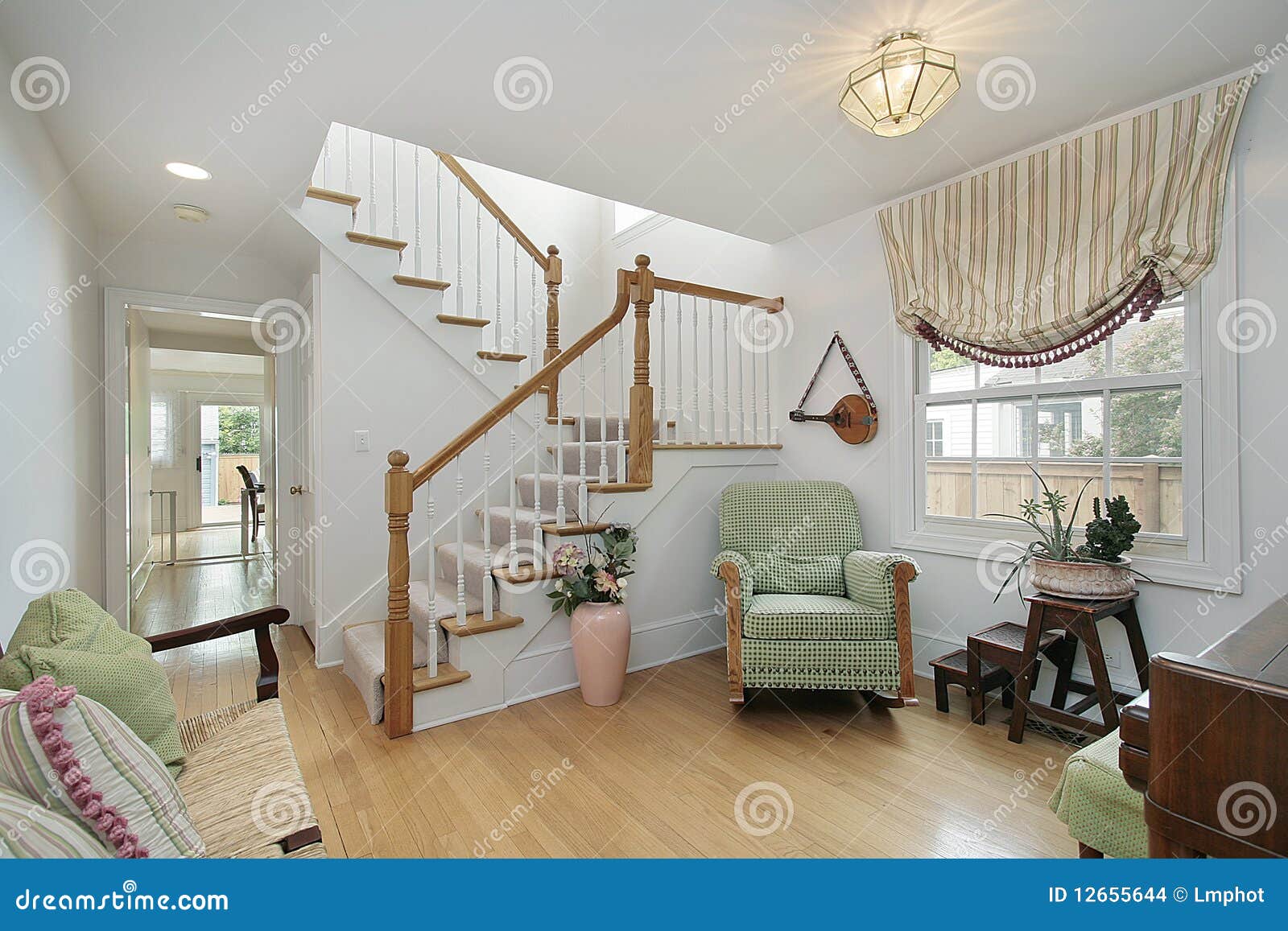 Foyer with sitting area stock photo. Image of floor, suburbs - 12655644
