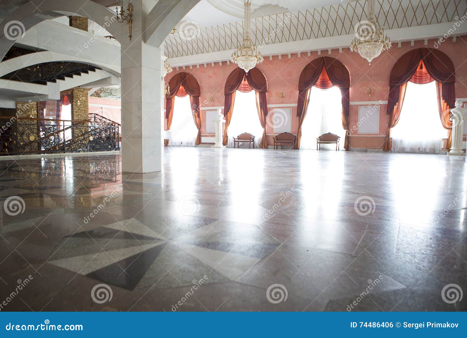 Foyer for Spectators in the Theater Stock Photo - Image of column ...