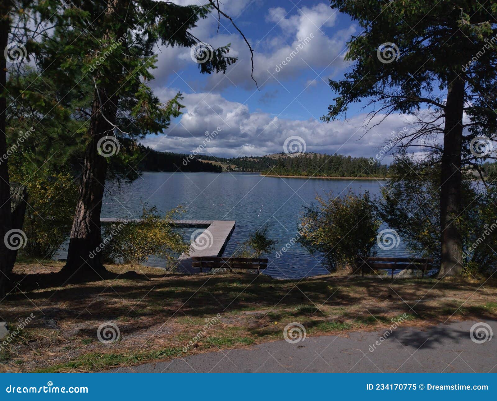 Foys lake Kalispell mt stock image. Image of forest - 234170775