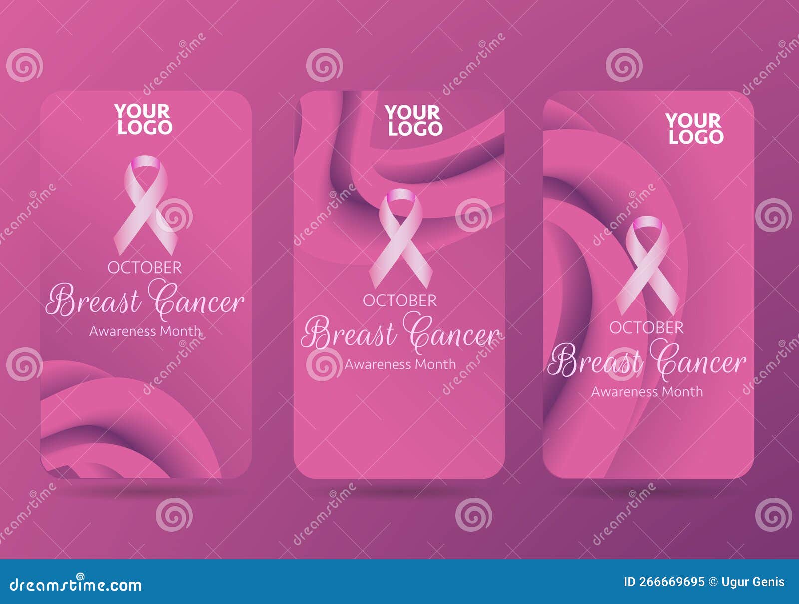 Breast Cancer Social Media Post Template Design Collection. Editable ...