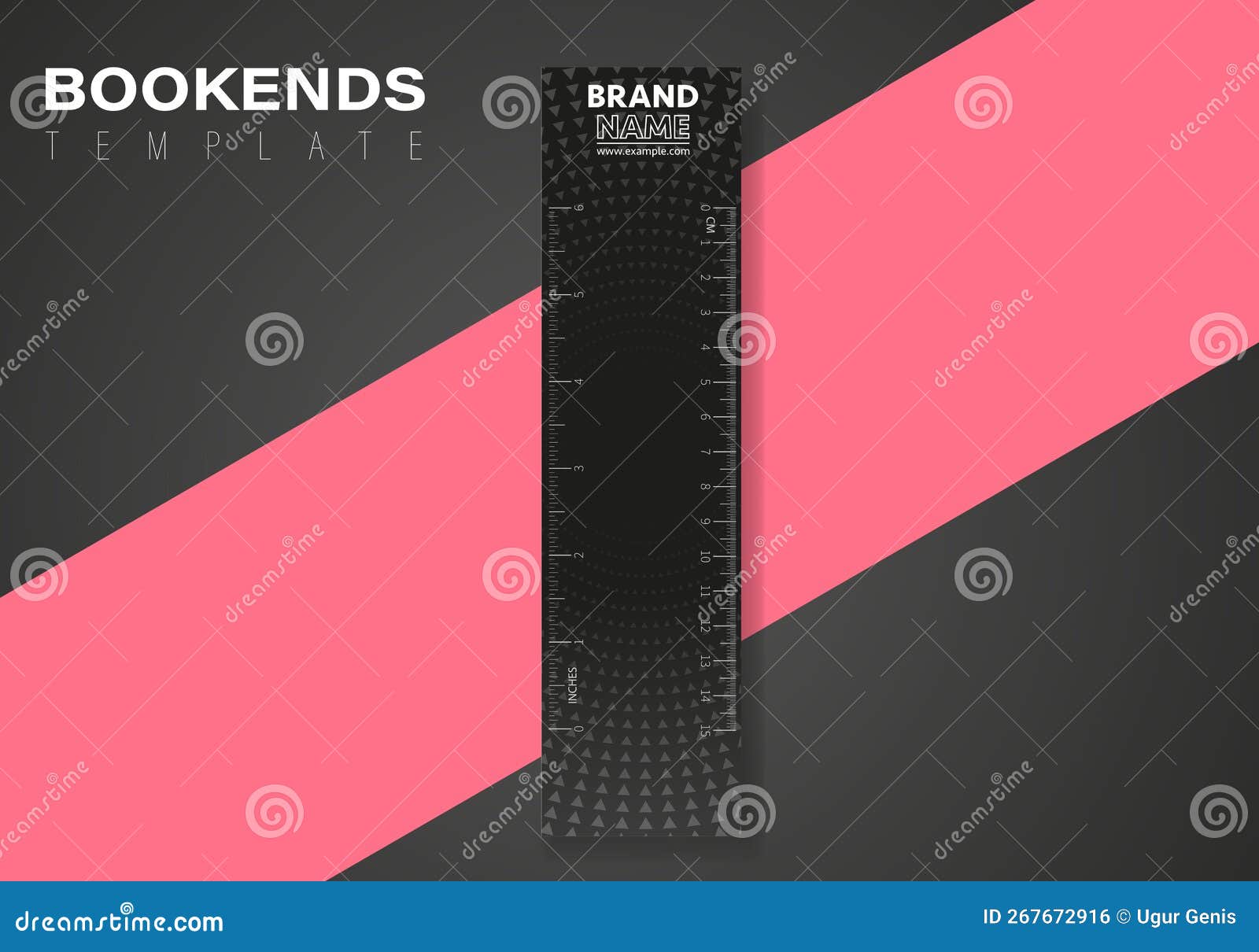 Vertical Vector Bookmarks Design Template with Ruller and Logo Space ...
