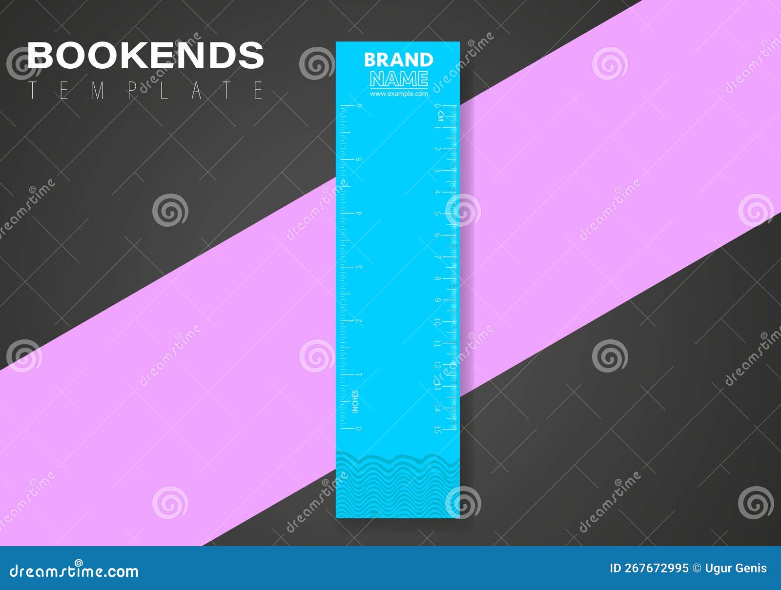 Vertical Vector Bookmarks Design Template With Ruller And Logo Space ...
