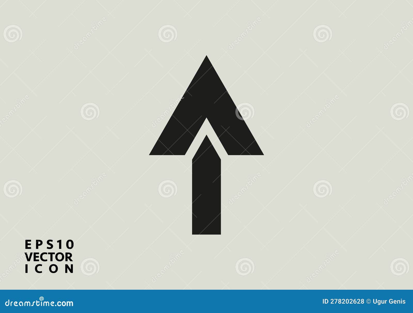 Arrow Up Flat Icon. Isolated on White. Upload Icon. Upgrade Sign. North ...
