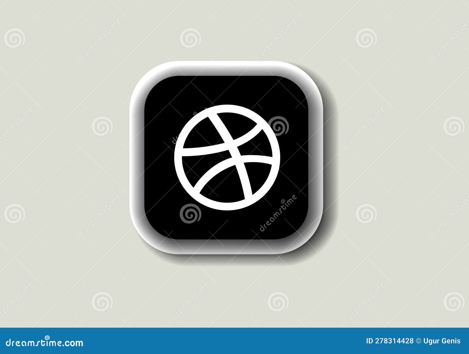 Dribbble New Logo and Icon Printed on White Paper. Editorial Stock ...