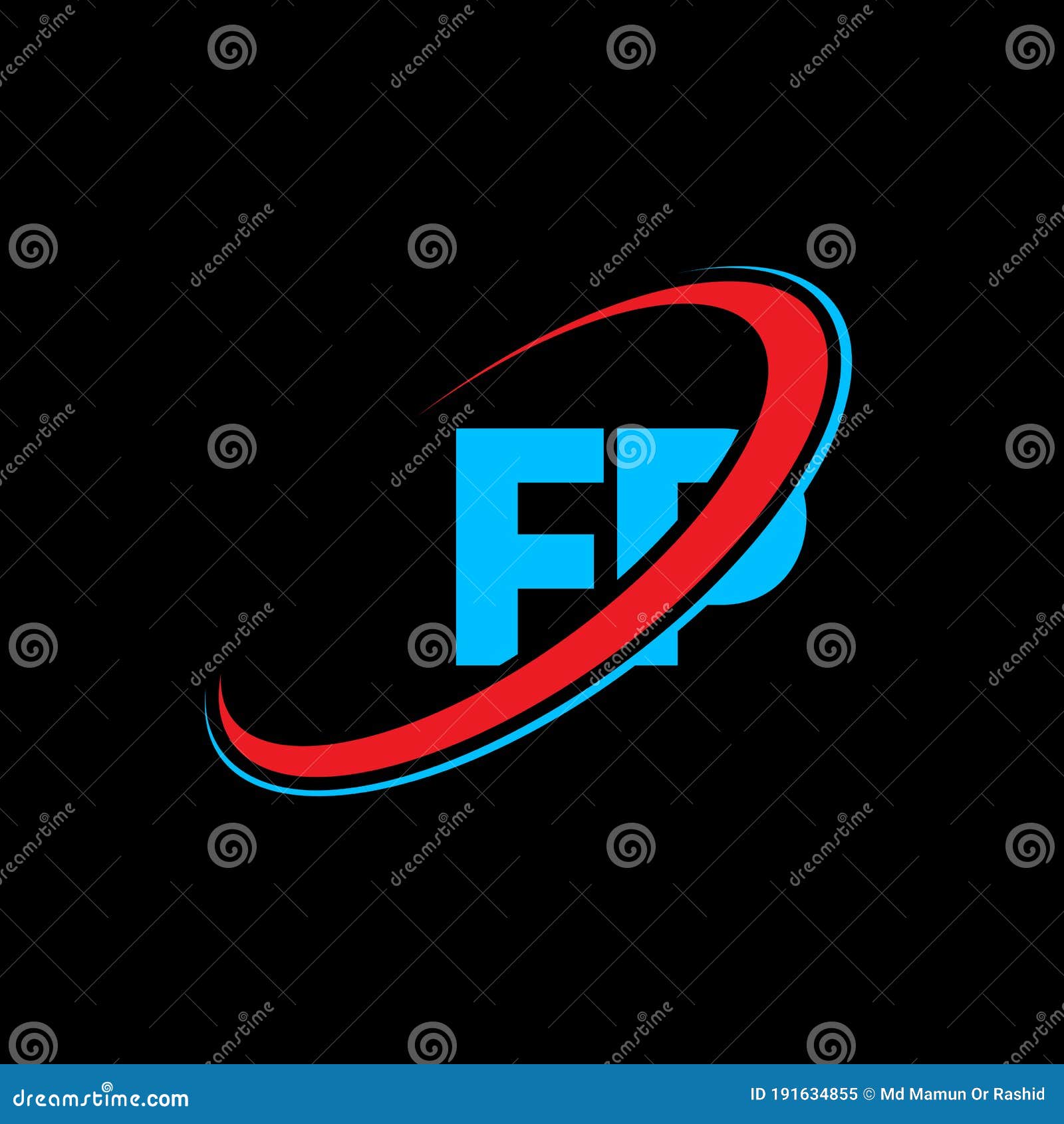 FP F P Letter Logo Design. Initial Letter FP Linked Circle Uppercase ...