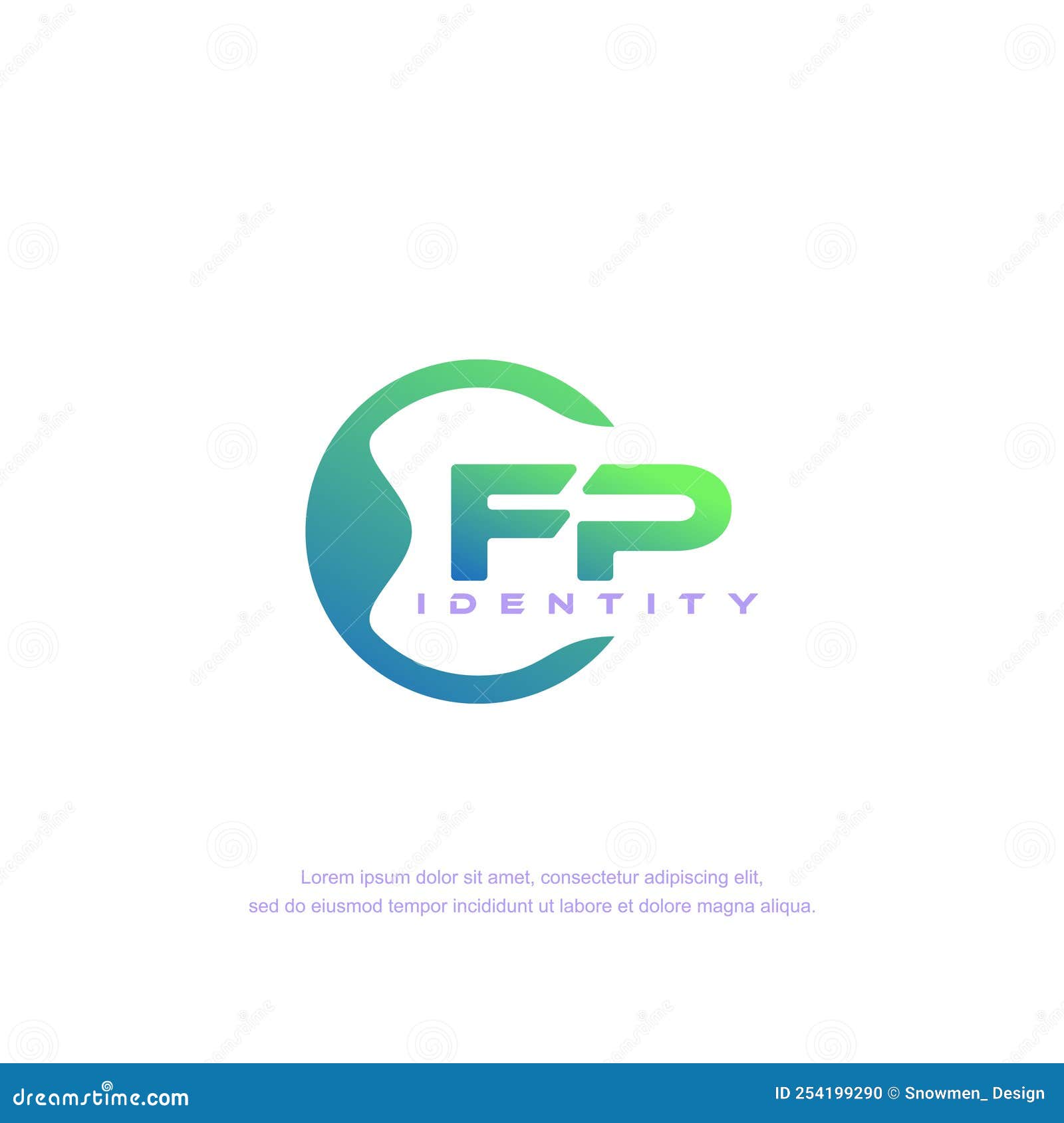 FP Initial Letter Circular Line Logo Template Vector with Gradient ...