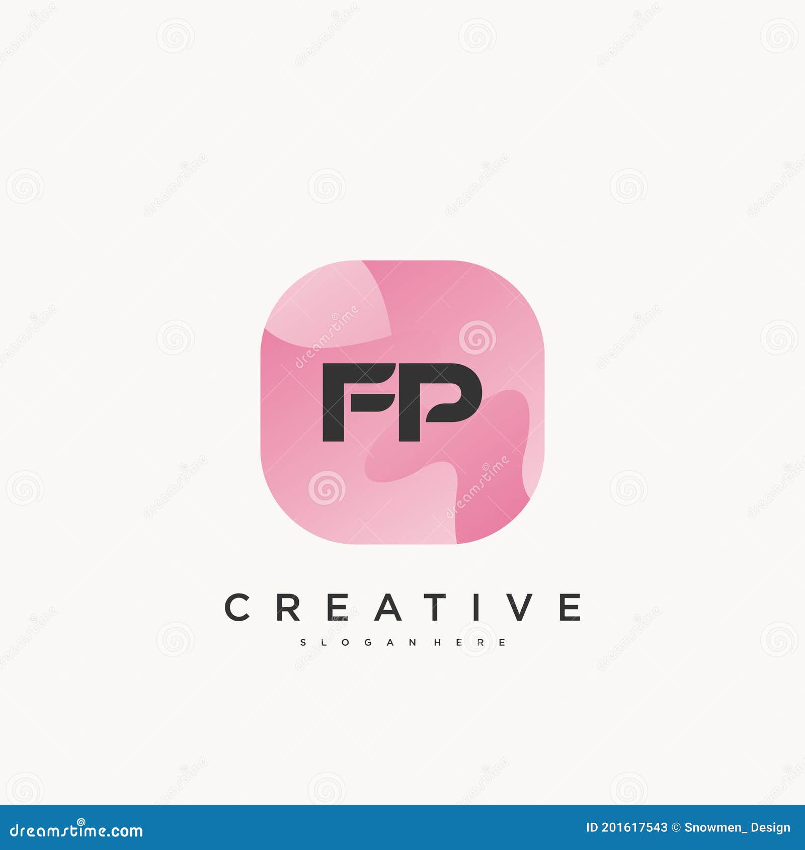 FP Initial Letter Logo Icon Design Template Elements with Wave Colorful ...