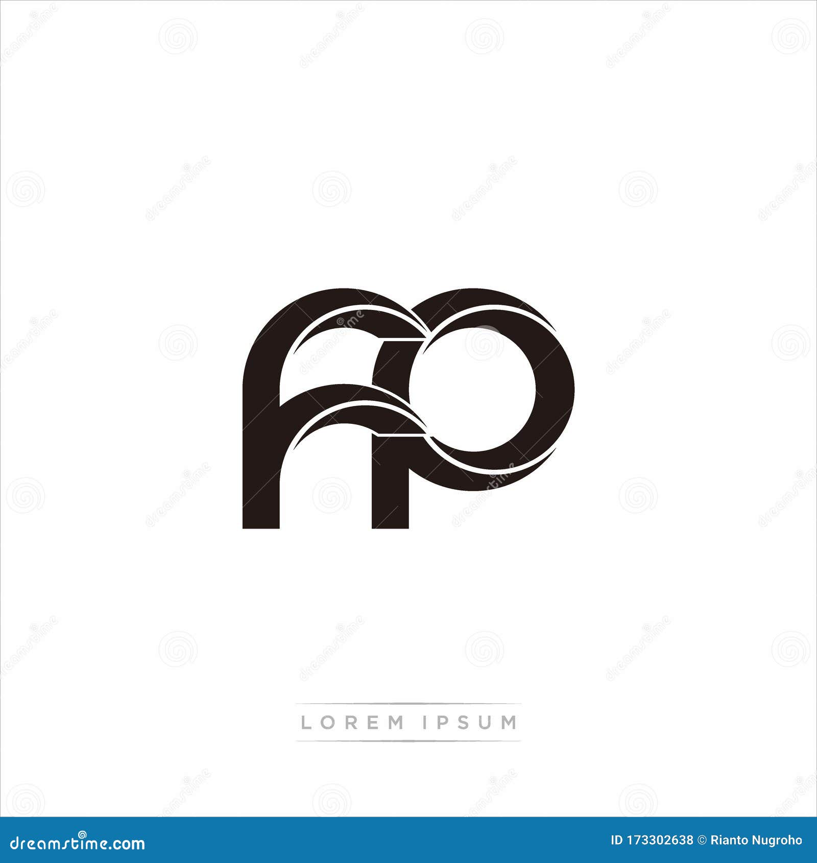 Fp Initial Letter Split Lowercase Modern Monogram Linked Outline Rounded Logo Stock Vector ...