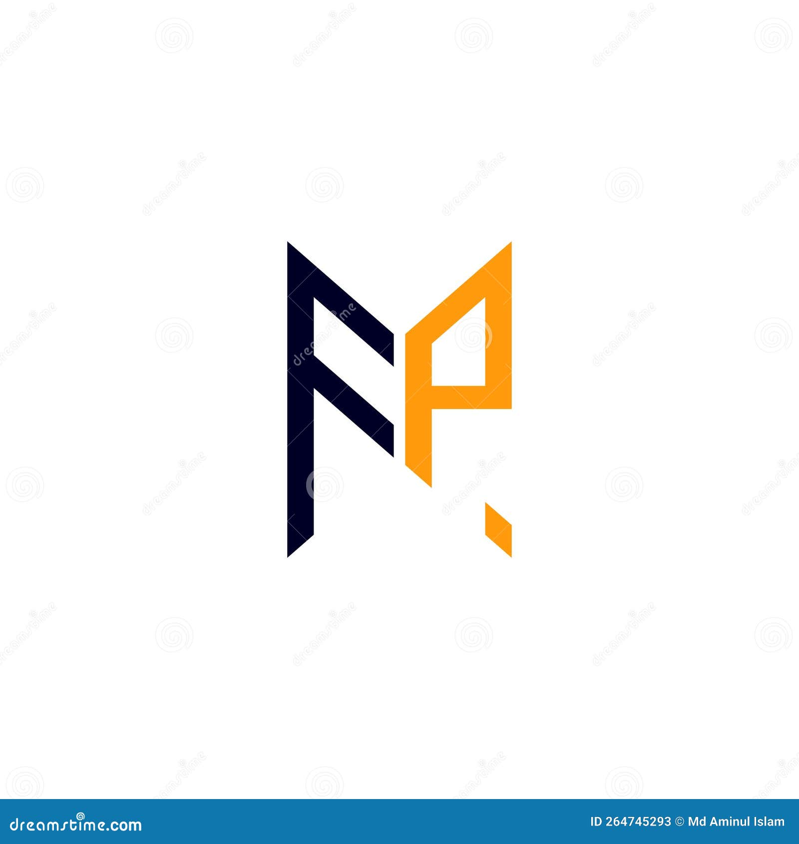 FP Letter Logo Creative Design with Vector Graphic Stock Illustration ...