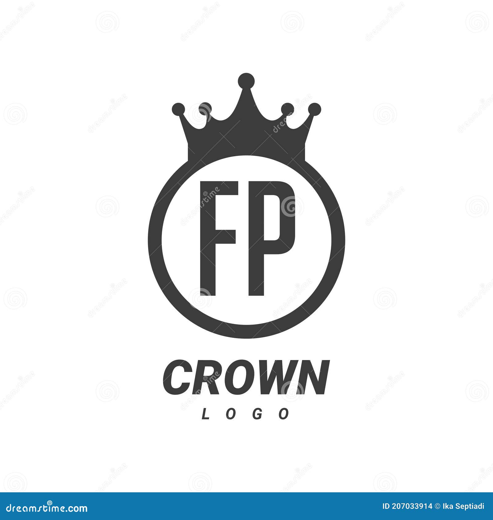 FP Letter Logo Design with Circular Crown Stock Vector - Illustration ...