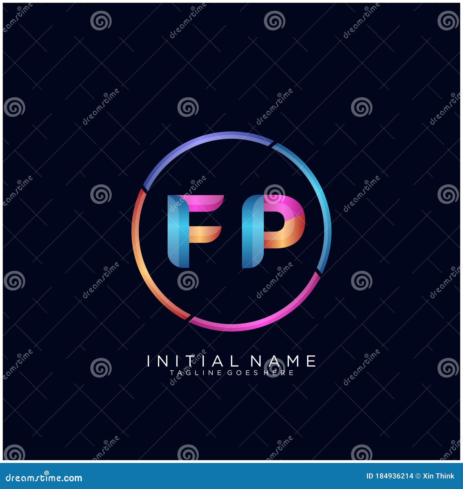 FP Letter Logo Icon Design Template Elements Stock Vector ...