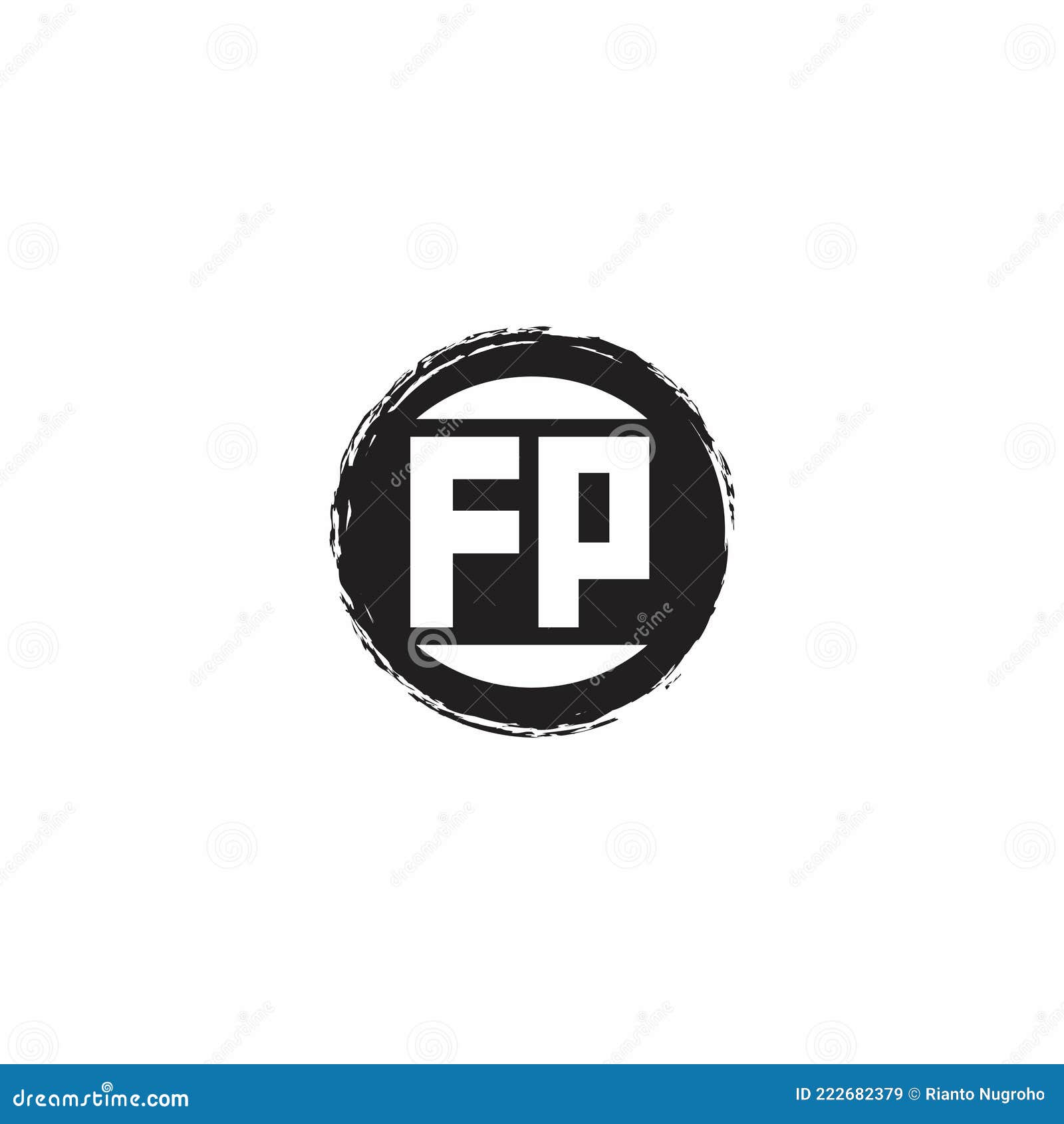 FP Logo Initial Letter Monogram with Abstrac Circle Shape Design ...