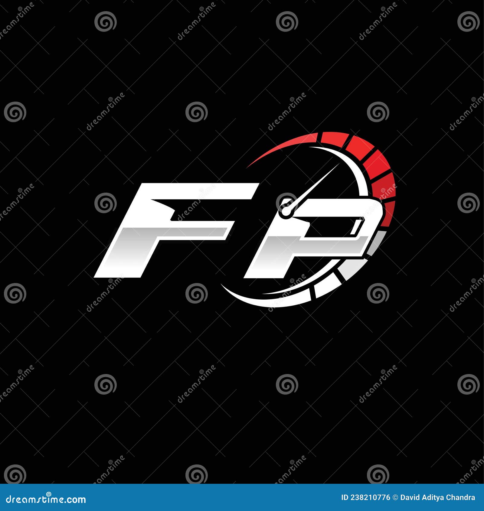 FP Logo Letter Speed Meter Racing Style Stock Vector - Illustration of ...