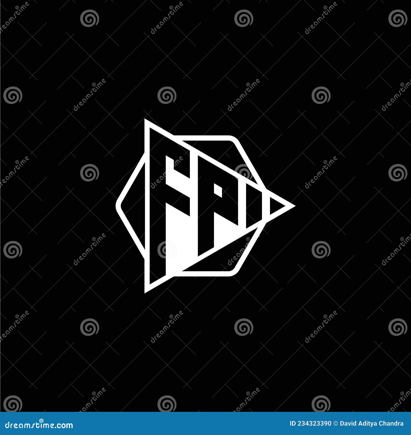 FP Logo Monogram Triangle Play Button Stock Vector - Illustration of ...