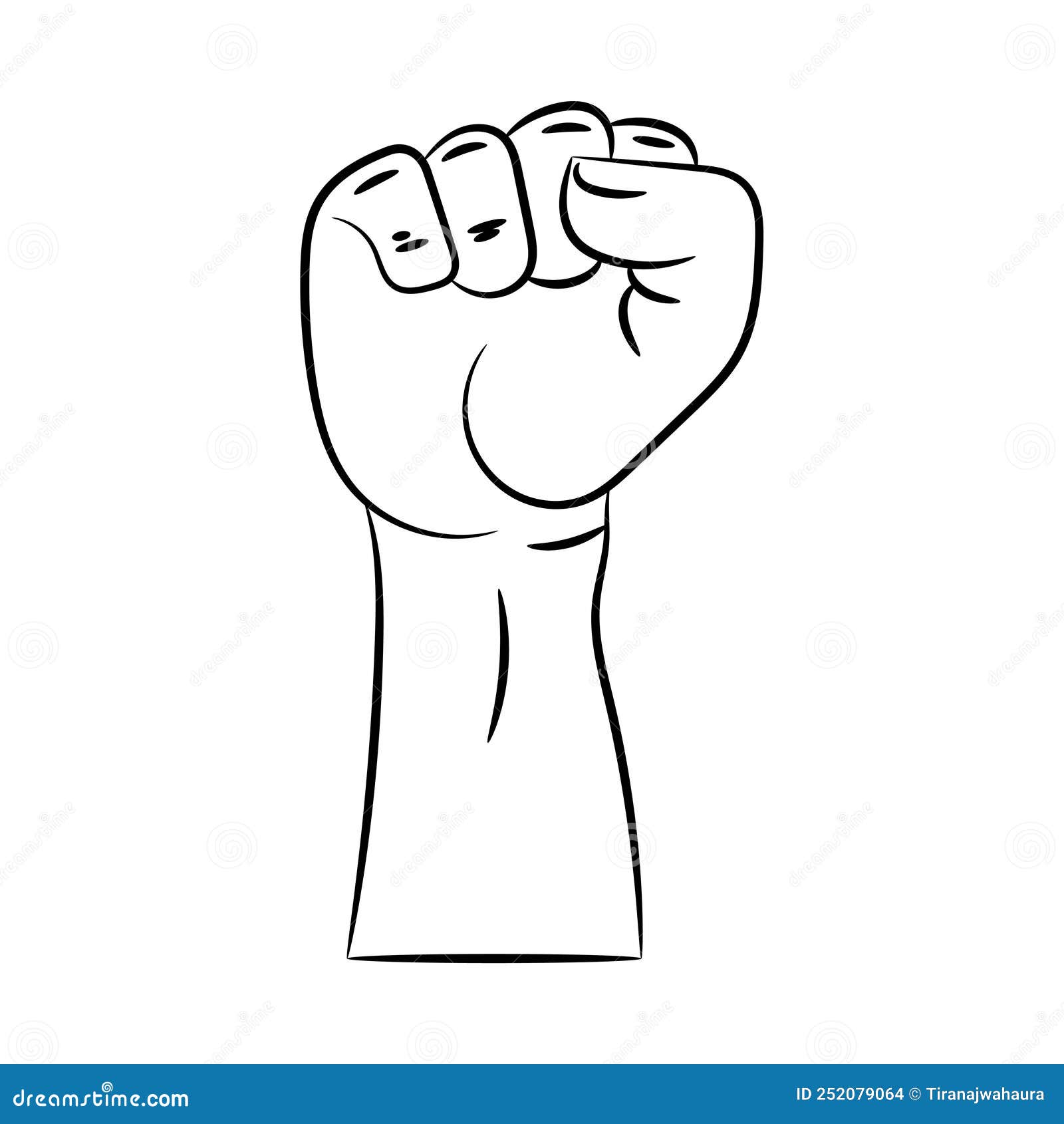 Hands Clenched Vector Illustration with Hand Drawn Doodle Design Stock ...