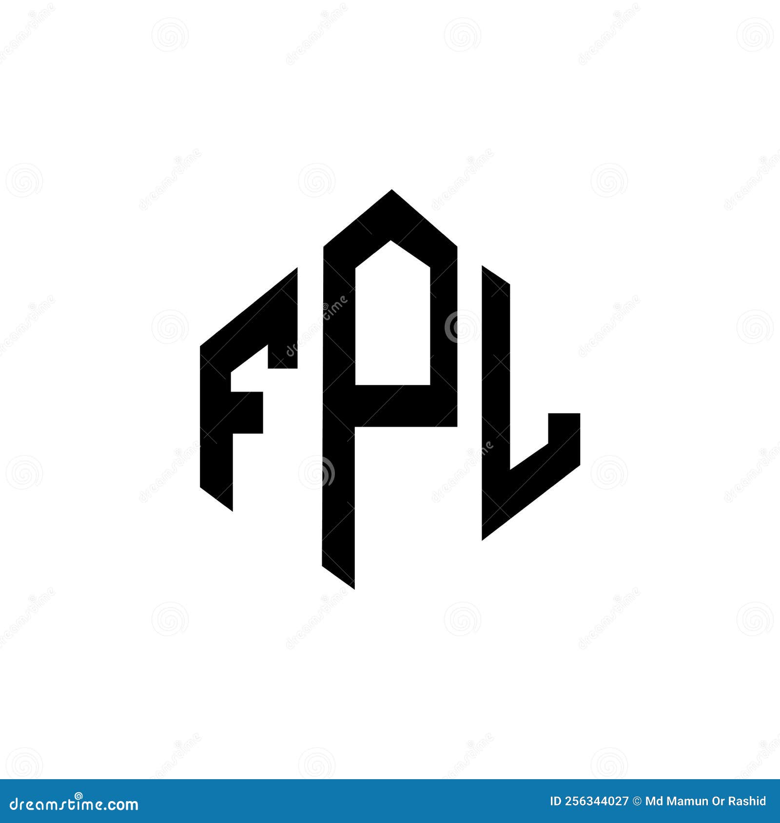 Fpl Letter Logo Design With Polygon Shape Fpl Polygon And Cube Shape Logo Design Fpl Hexagon