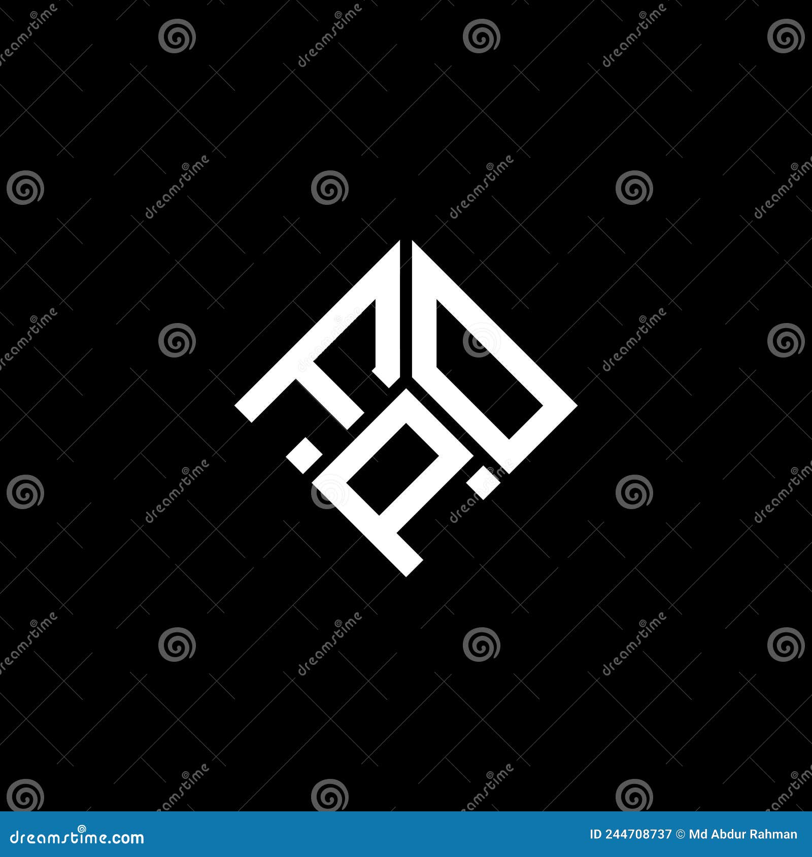 FPO Letter Logo Design on Black Background. FPO Creative Initials ...