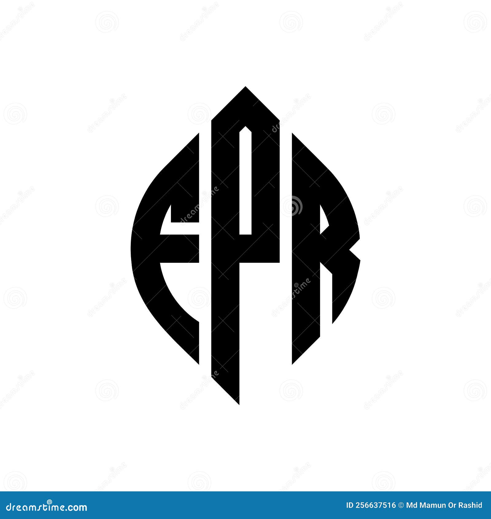 FPR Circle Letter Logo Design with Circle and Ellipse Shape. FPR ...