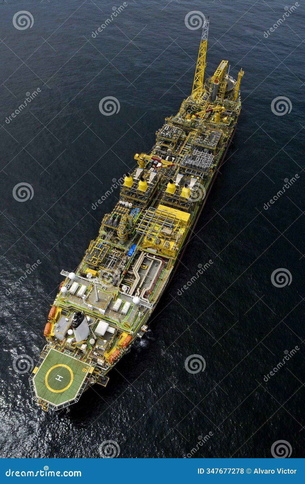 Aerial View of an FPSO Oil Production Platform. Stock Photo - Image of ...