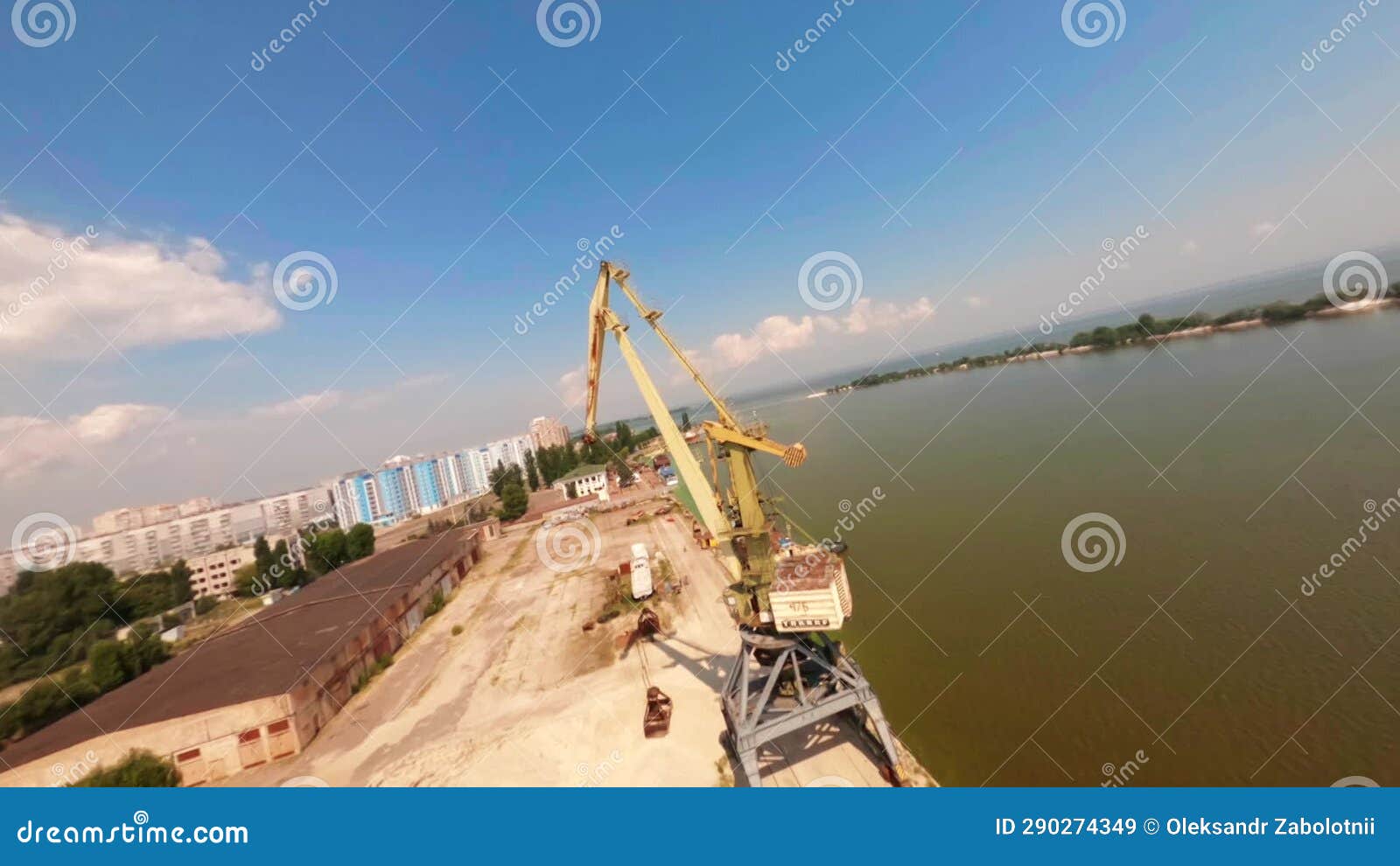 FPV, Construction Crane is Seen from a Drone Stock Video - Video of ...