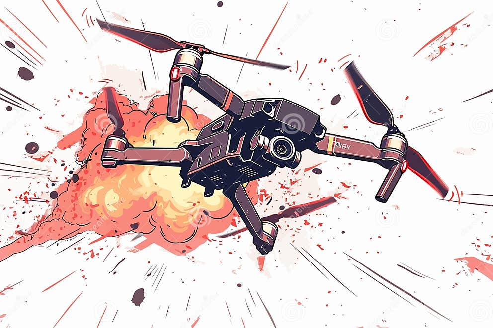 Fpv Drone Explosion Stock Image Isolated Vector Style Stock Vector ...