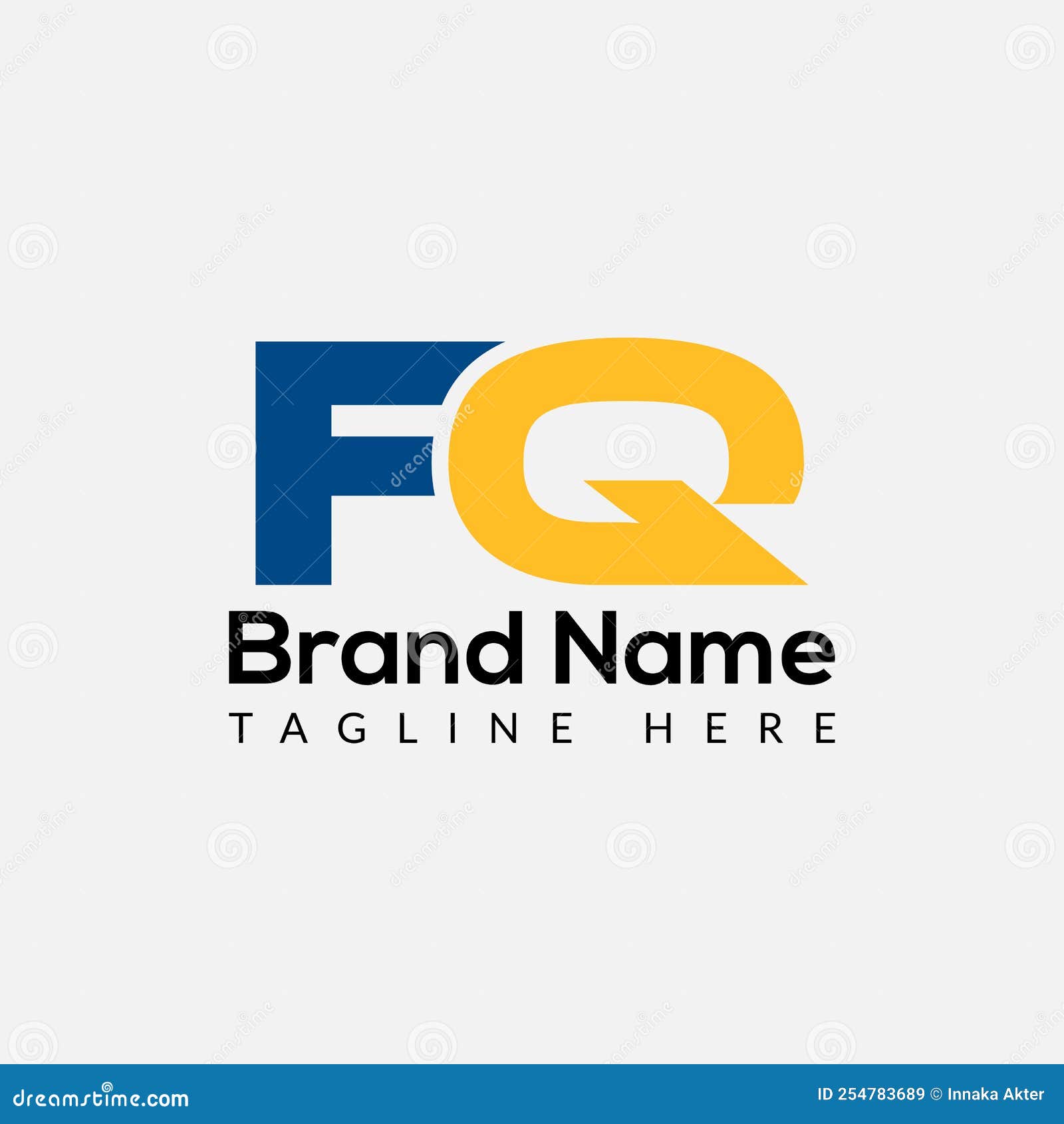 Abstract FQ Letter Modern Initial Lettermarks Logo Design Stock Vector ...