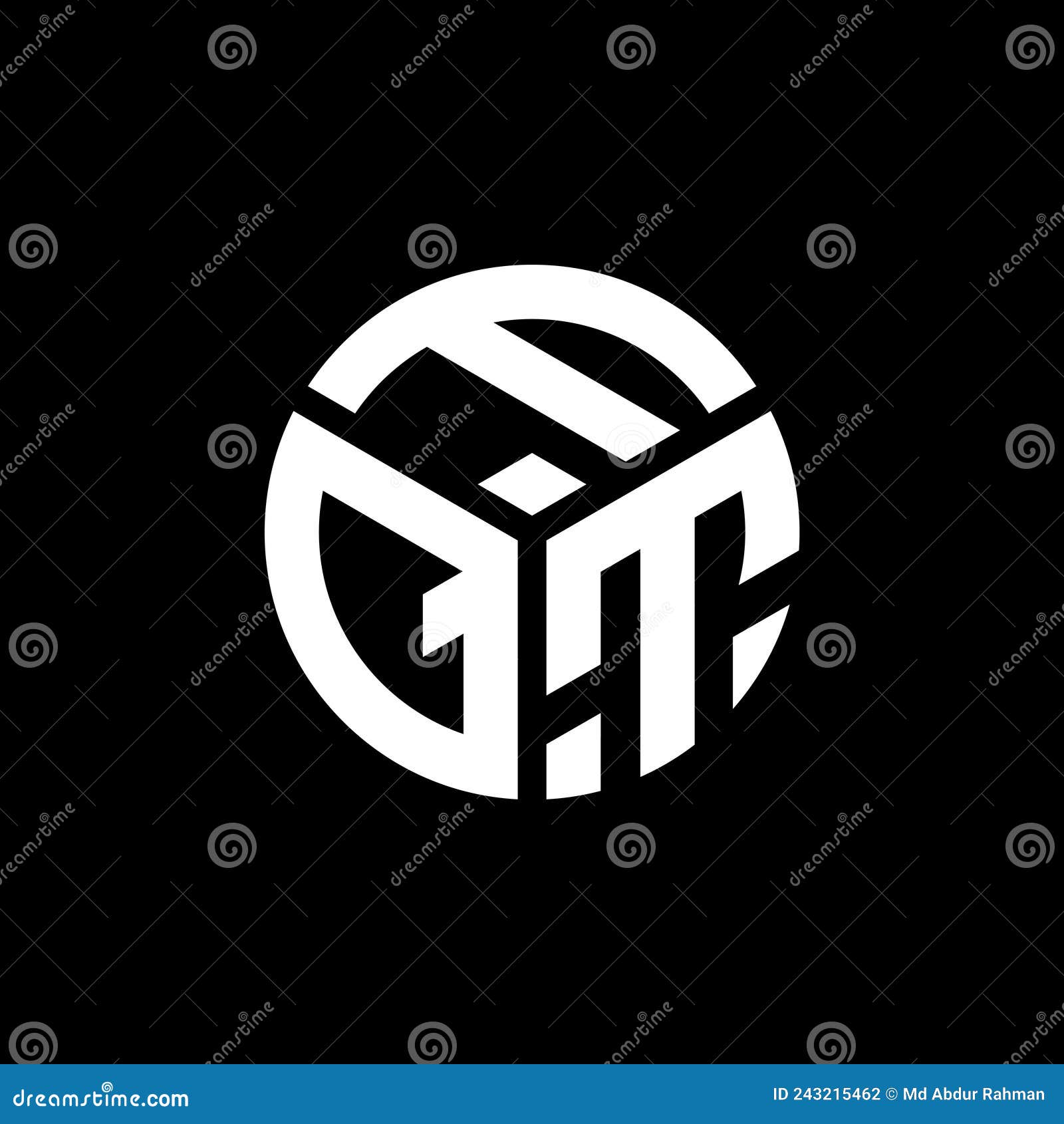 FQT Letter Logo Design on Black Background. FQT Creative Initials ...