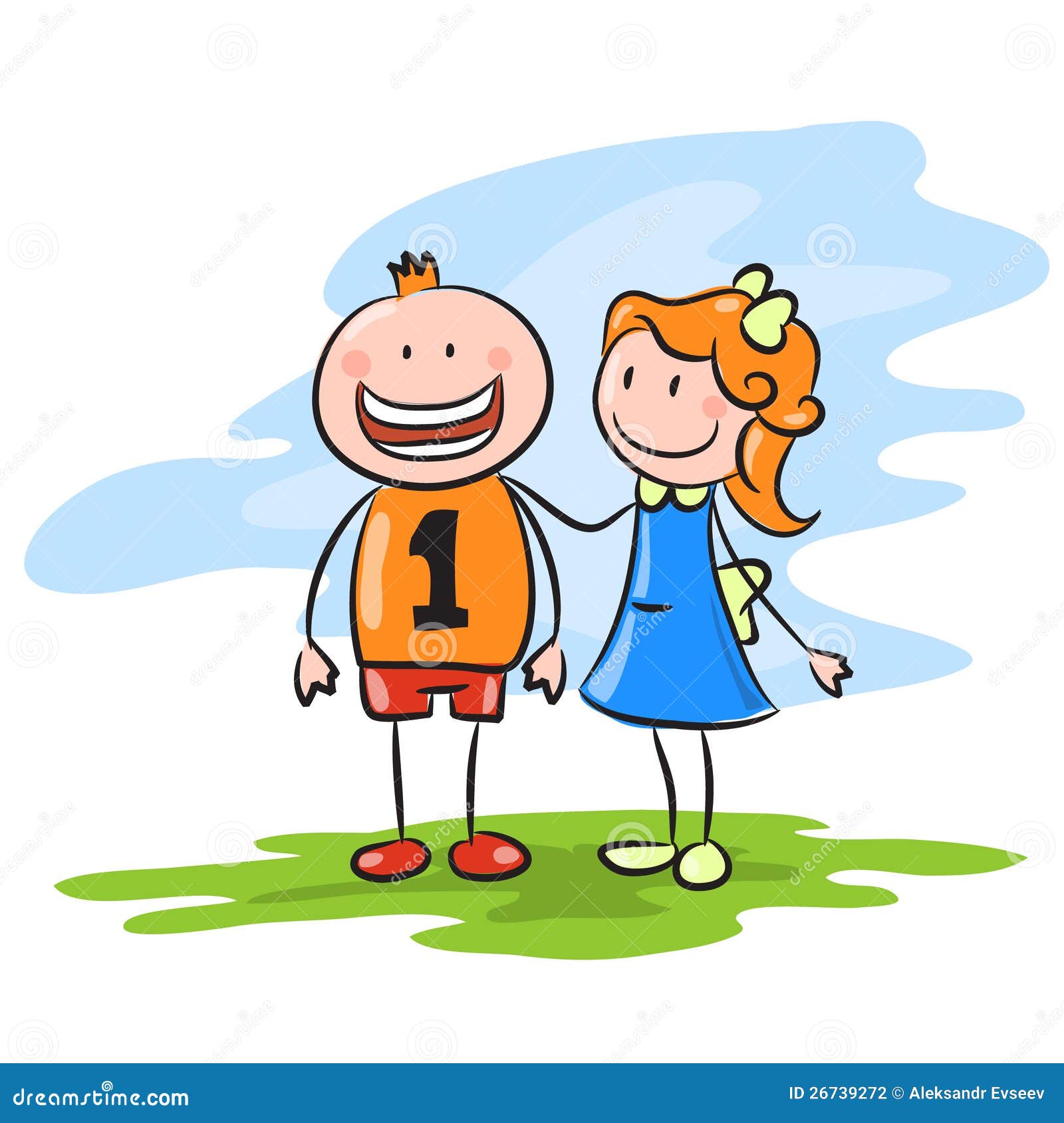 Frère et soeur heureux illustration de vecteur. Illustration du ...