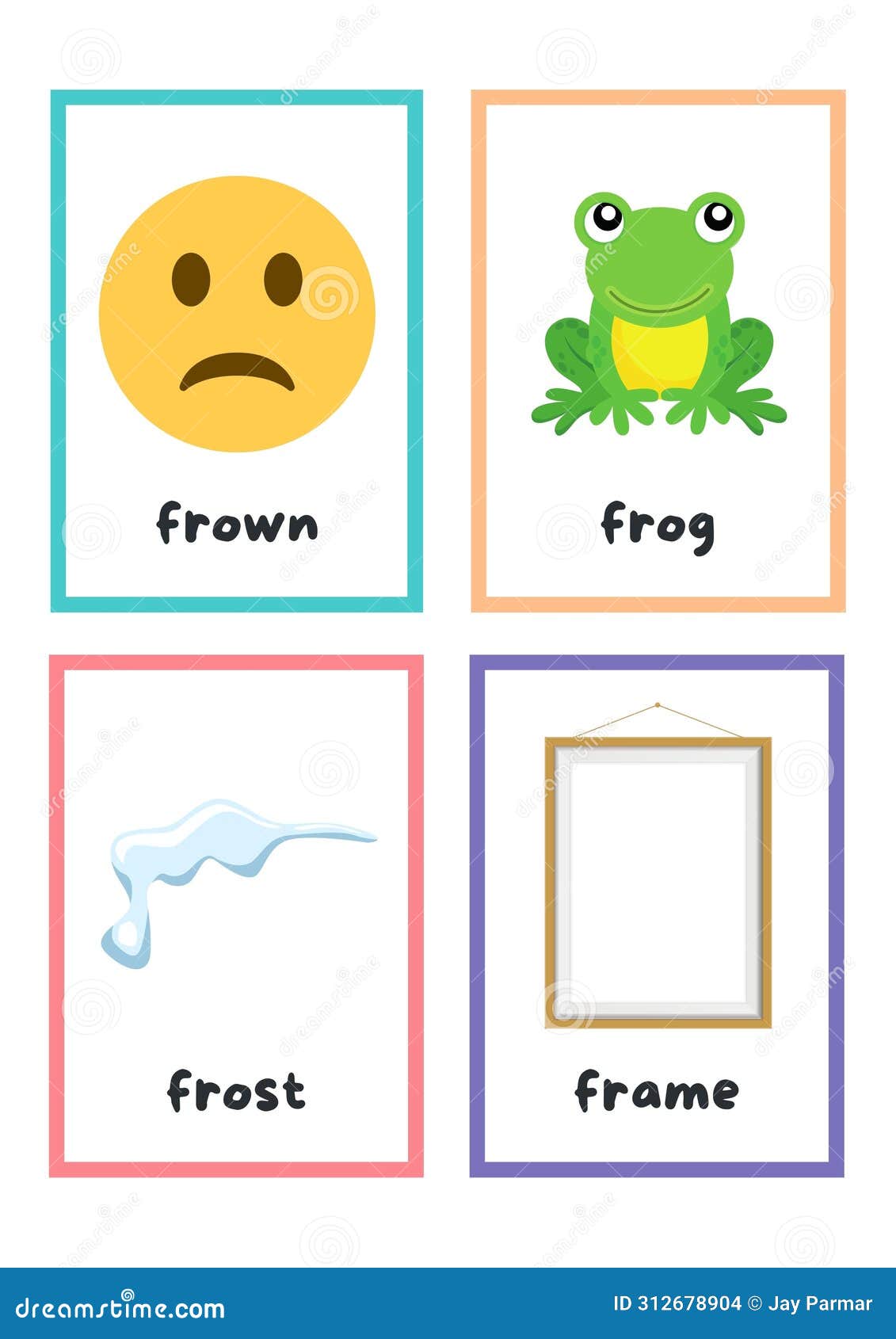 Fr Consonant Blend Flashcards - 1 Stock Illustration - Illustration of ...