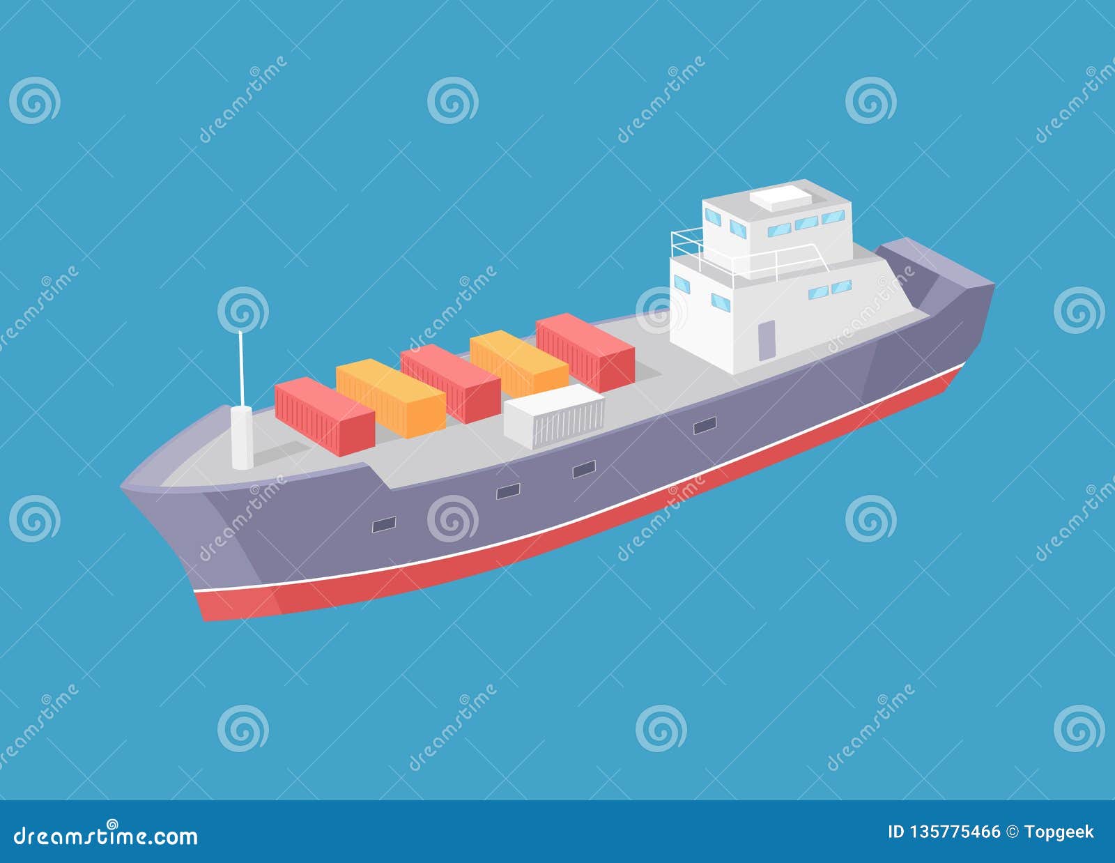 Frachtschiff Marine Commercial Vessel Vector Icon Vektor Abbildung ...