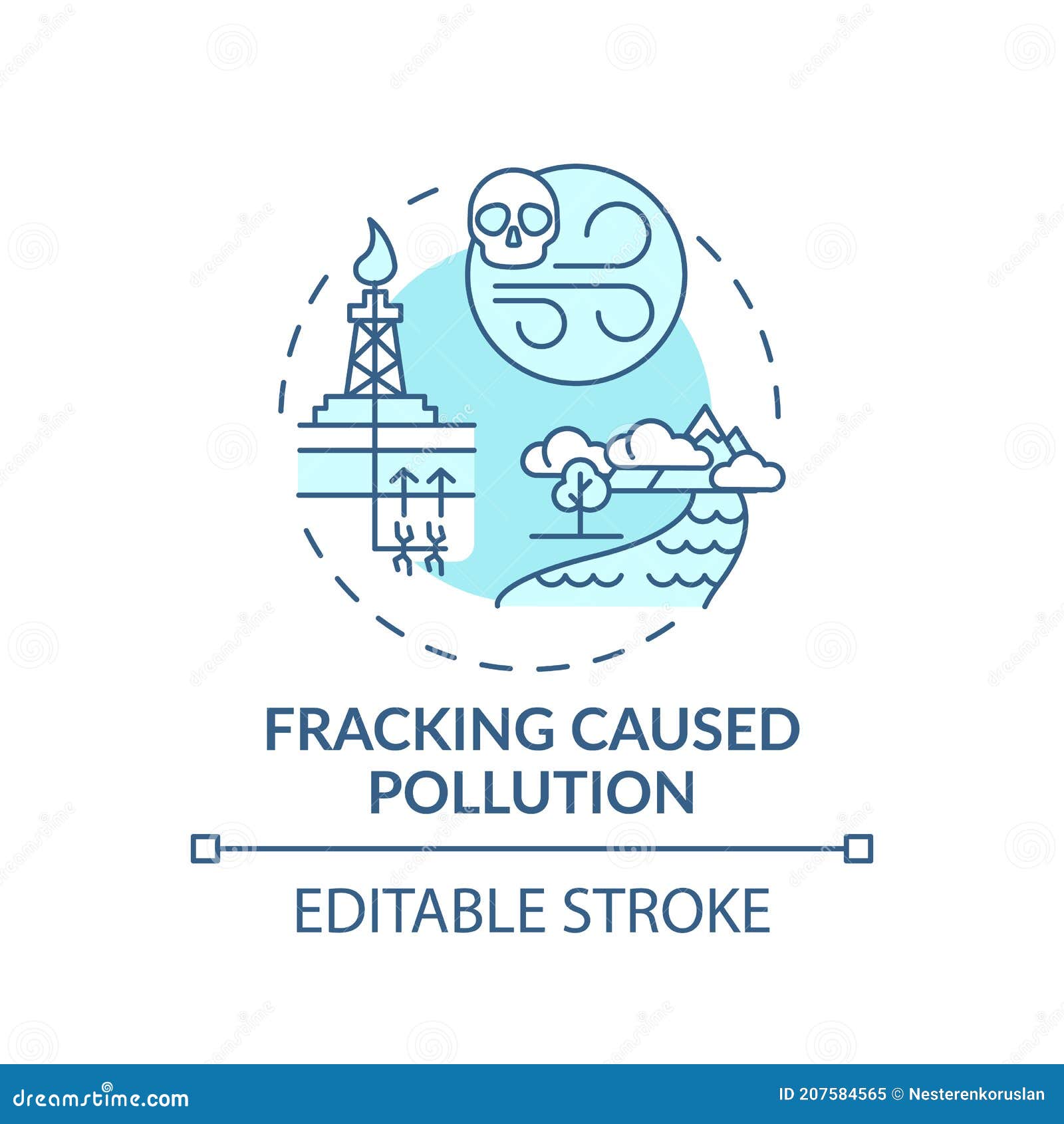 Fracking Caused Pollution Concept Icon Stock Illustration ...