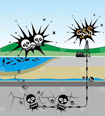 Fracking stock illustration. Illustration of hazardous - 35225783