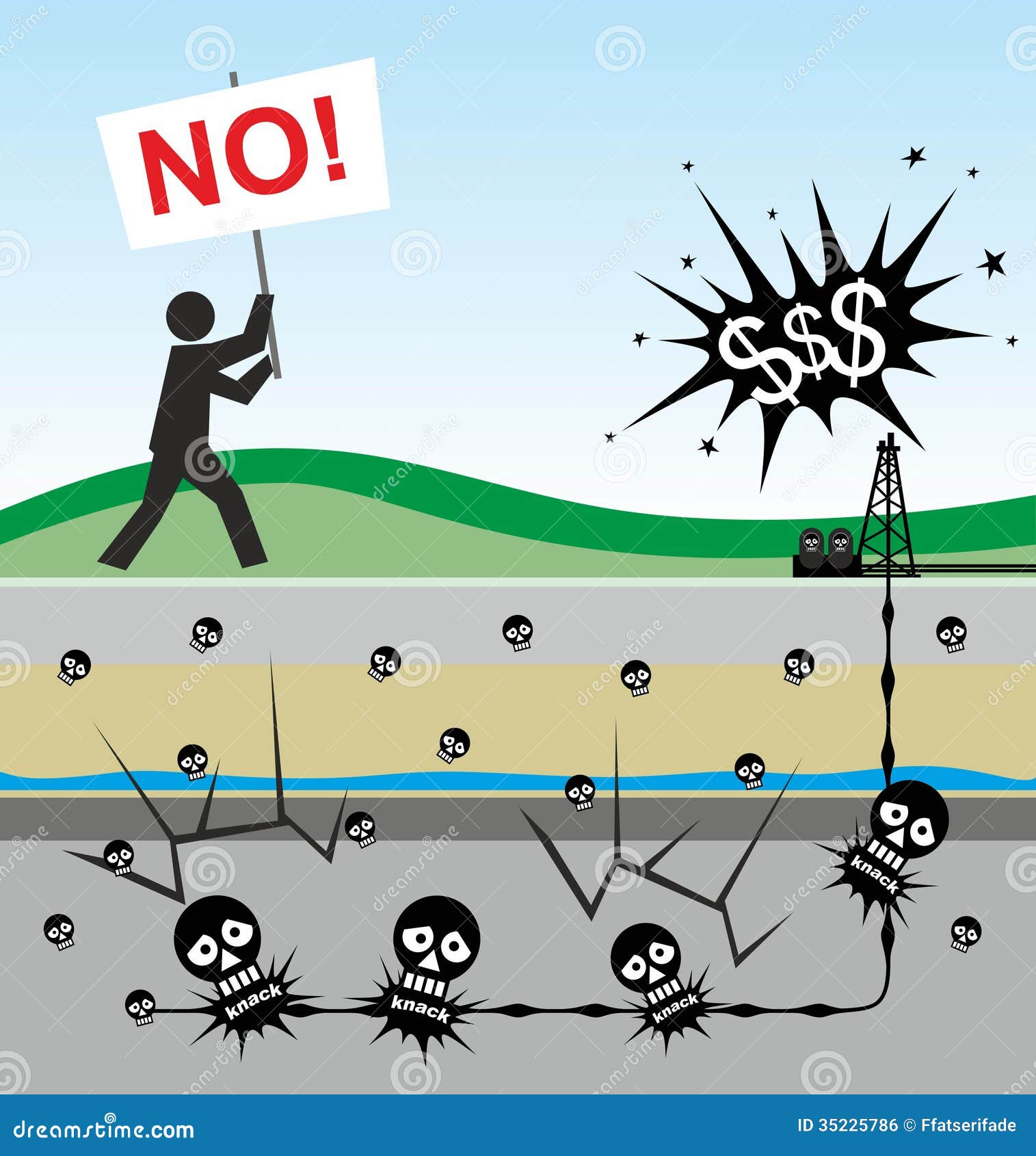 Fracking stock illustration. Illustration of ecology - 35225786