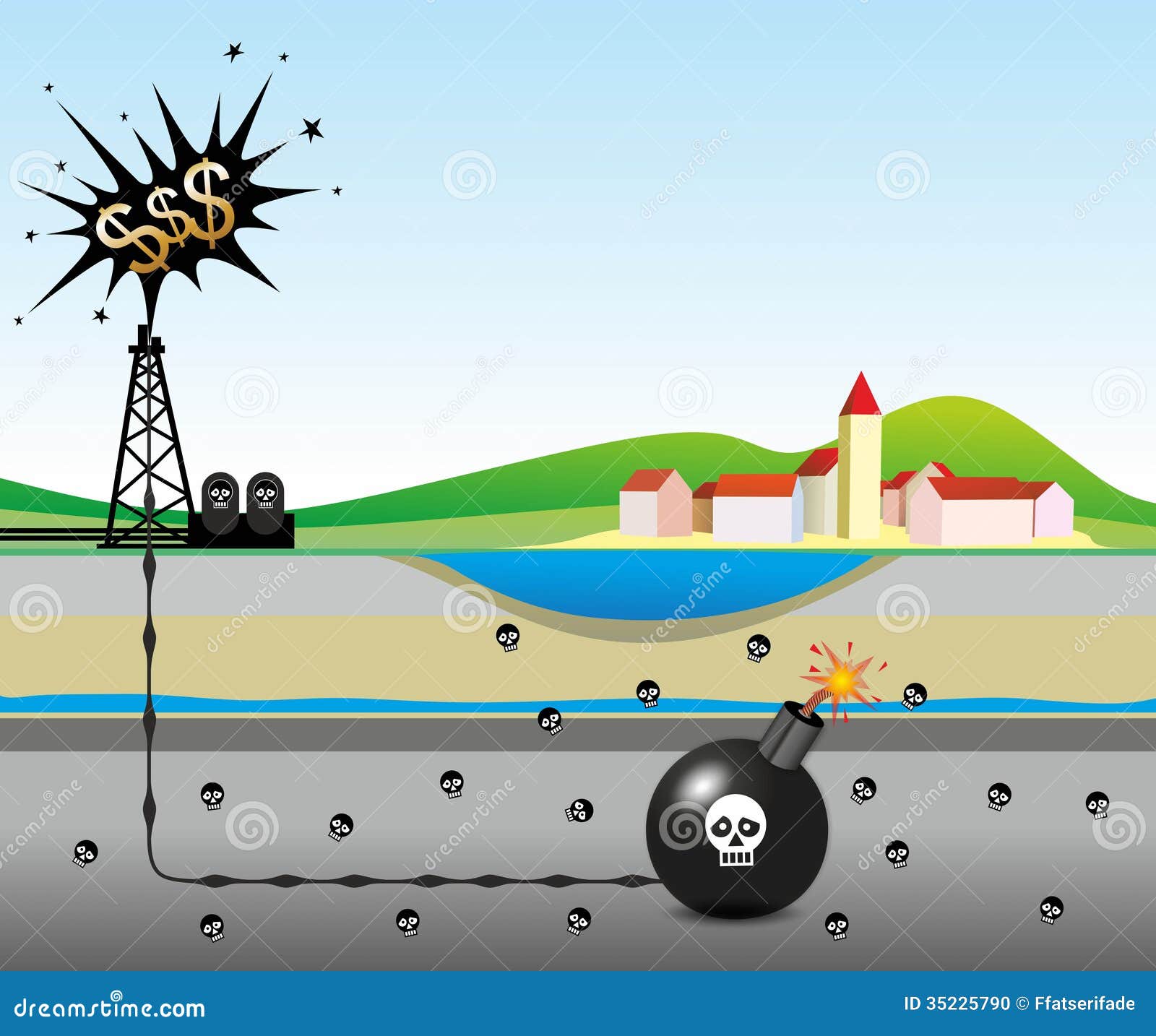Fracking Oil Rig Symbol Vector Illustration | CartoonDealer.com #49428544