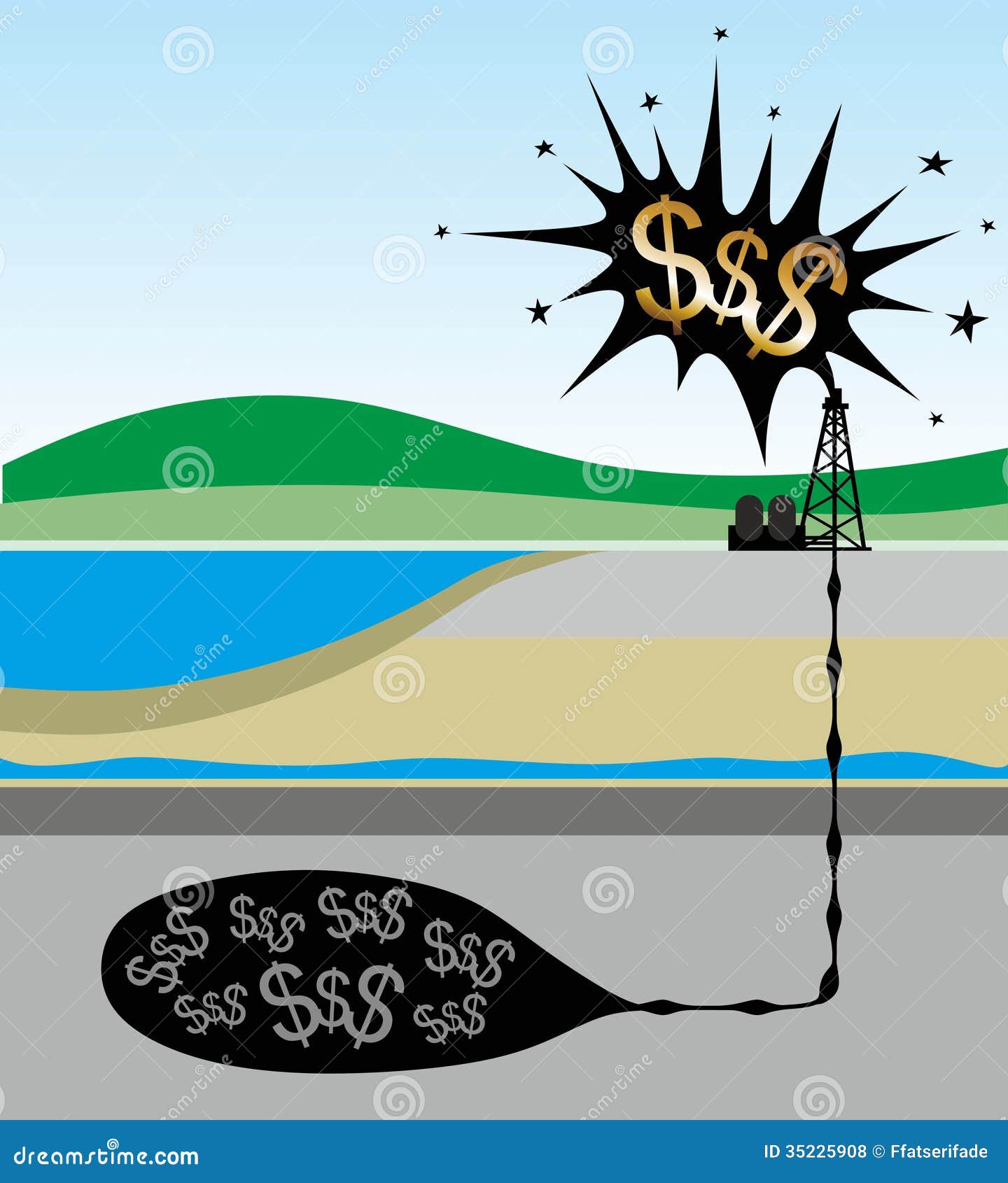 Fracking stock illustration. Illustration of demonstration - 35225908