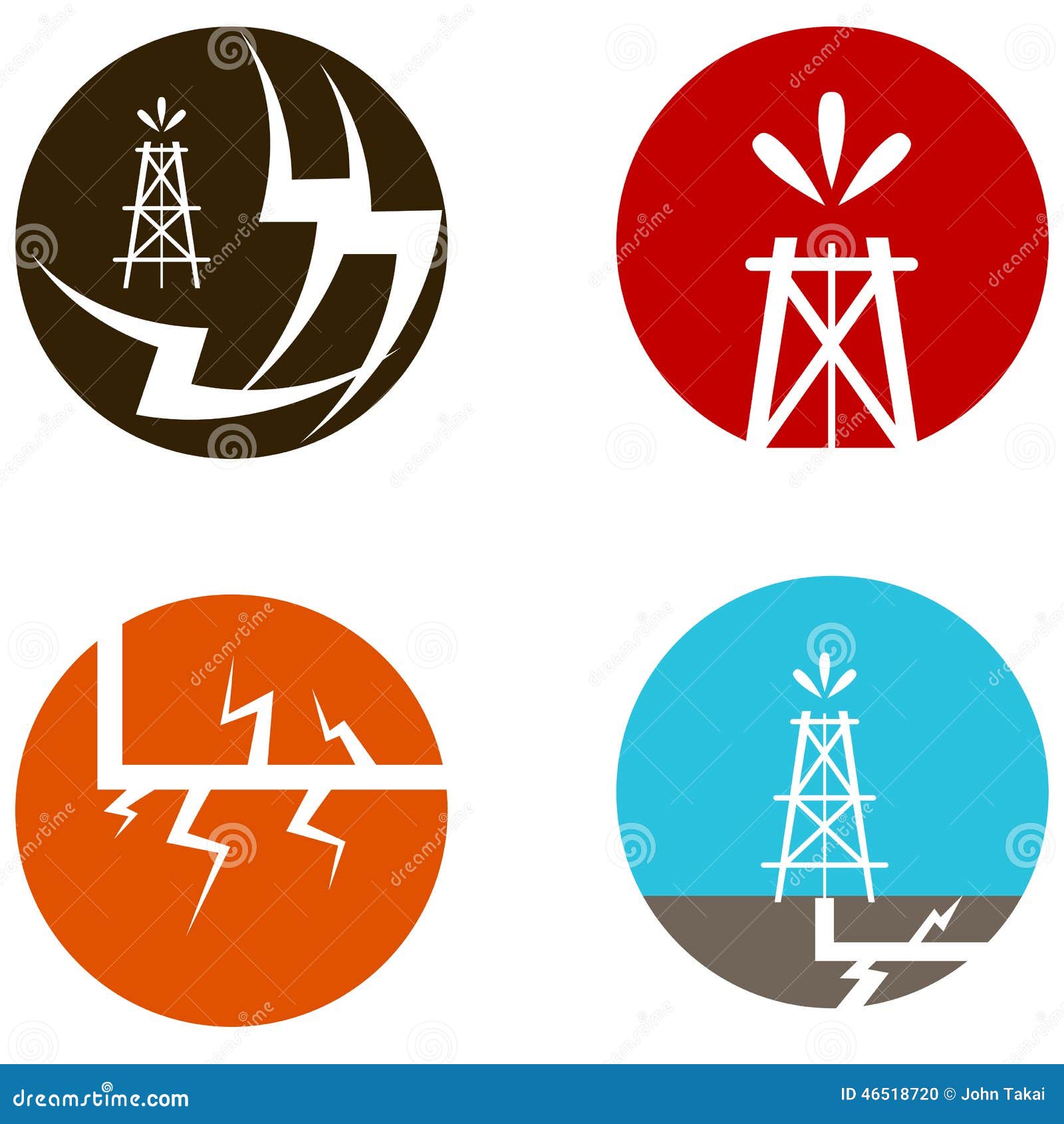 Fracking Oil Icons stock vector. Illustration of icons - 46518720