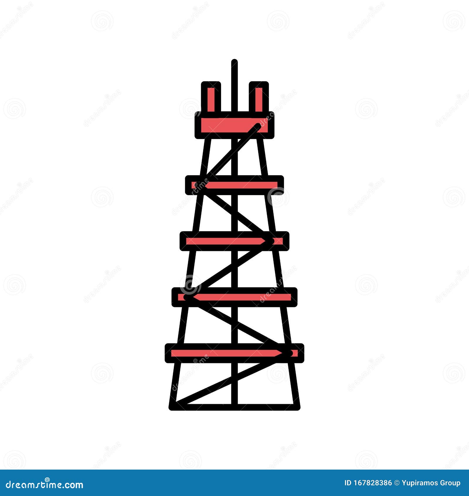 Fracking Refinery Tower Structure Industry Cartoon Vector ...
