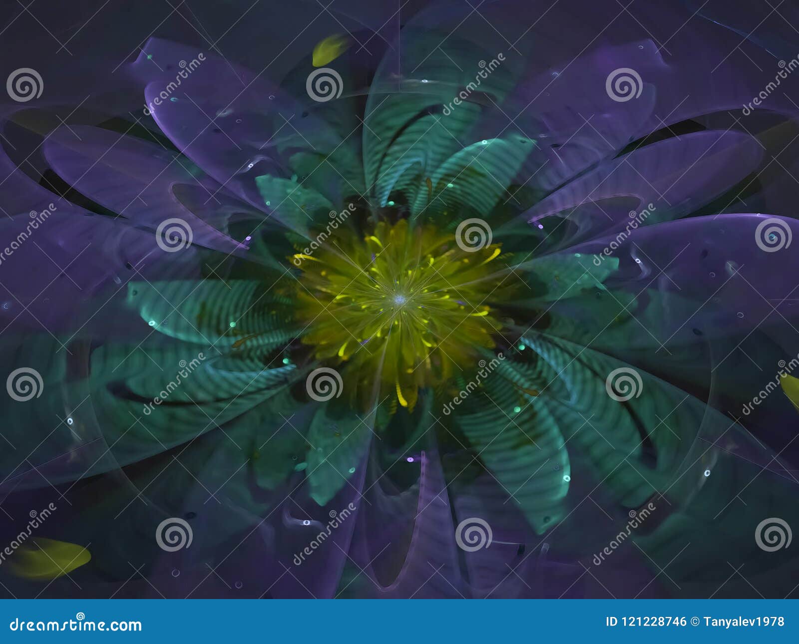 Fractal Abstract Energy , Colorful Power Flower Creative Futuristic ...