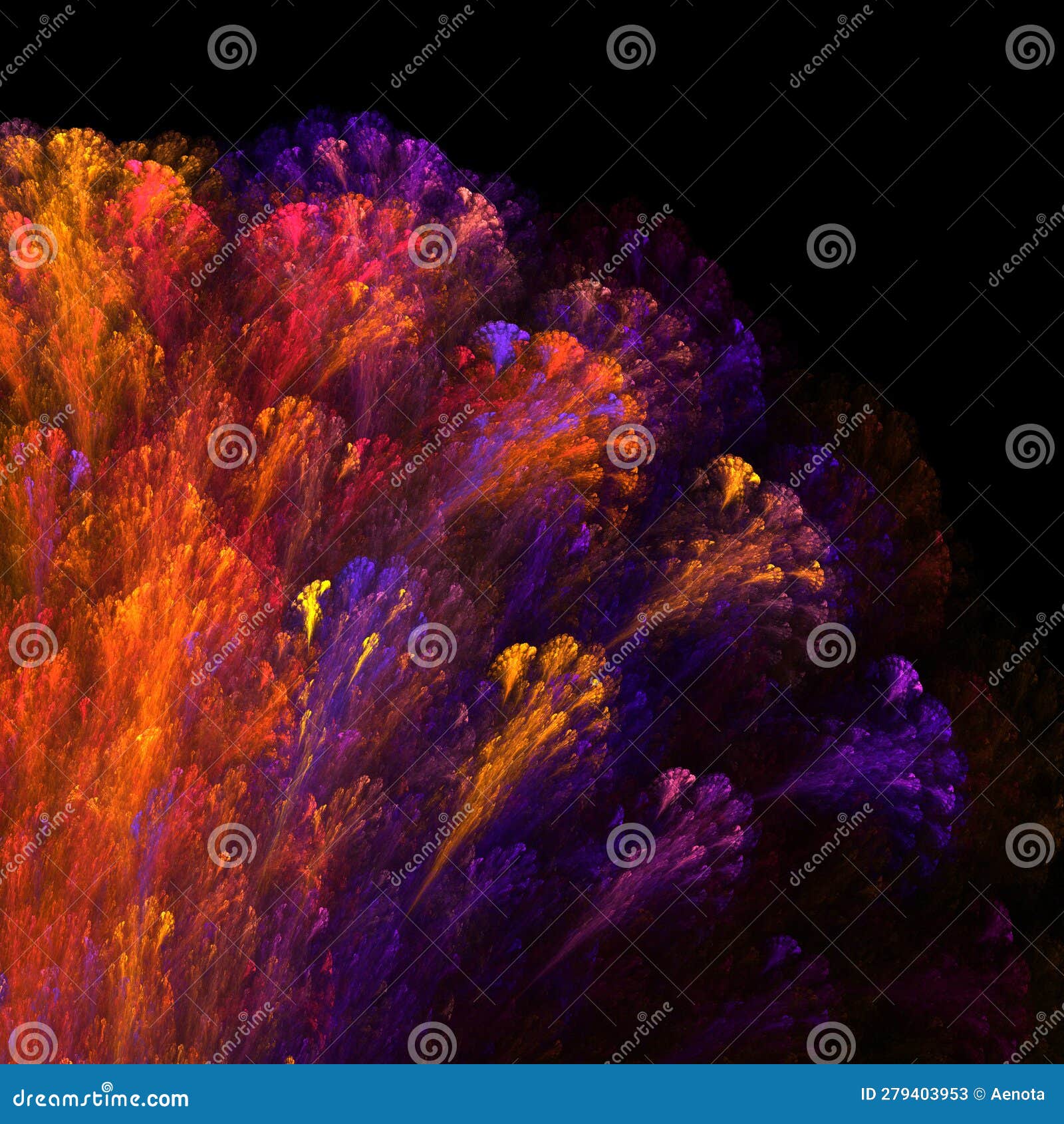 Fractal Alien Branches Isolated on Black - Fractal Art Stock ...