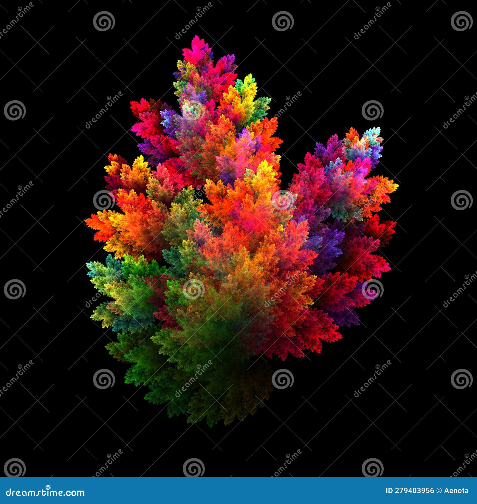 Fractal Alien Branches Isolated on Black - Fractal Art Stock ...