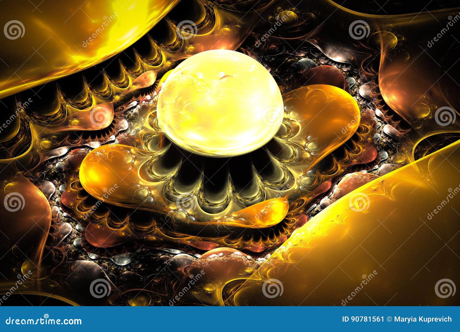 The fractal alien flowers stock illustration. Illustration of modern ...