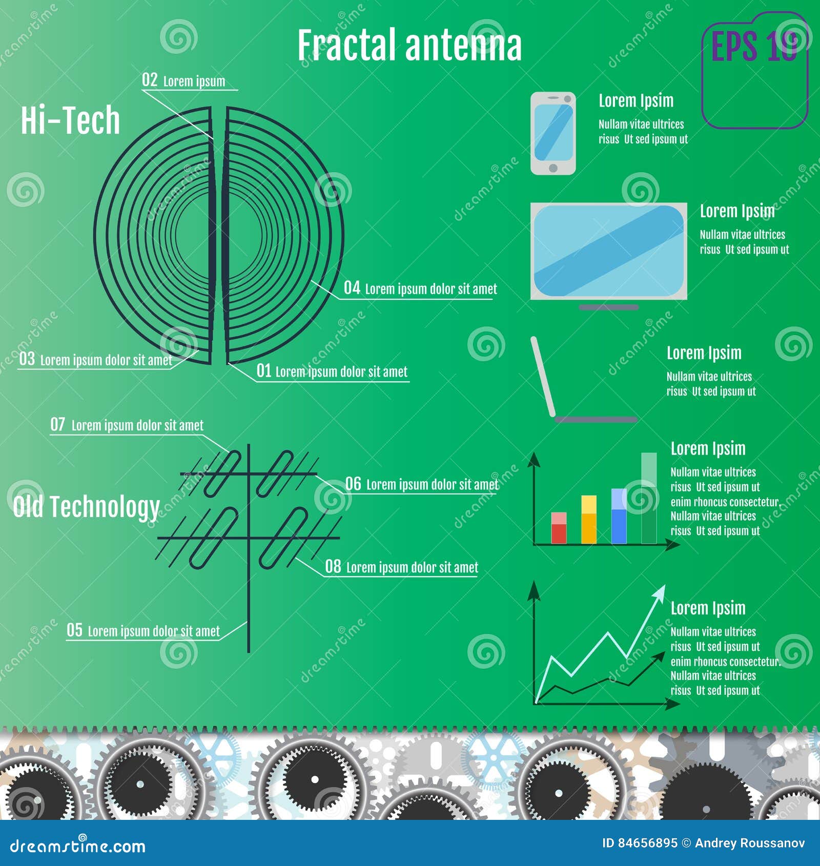 Fractal Antenna. Hi-Tech Infographic Stock Vector - Illustration of ...
