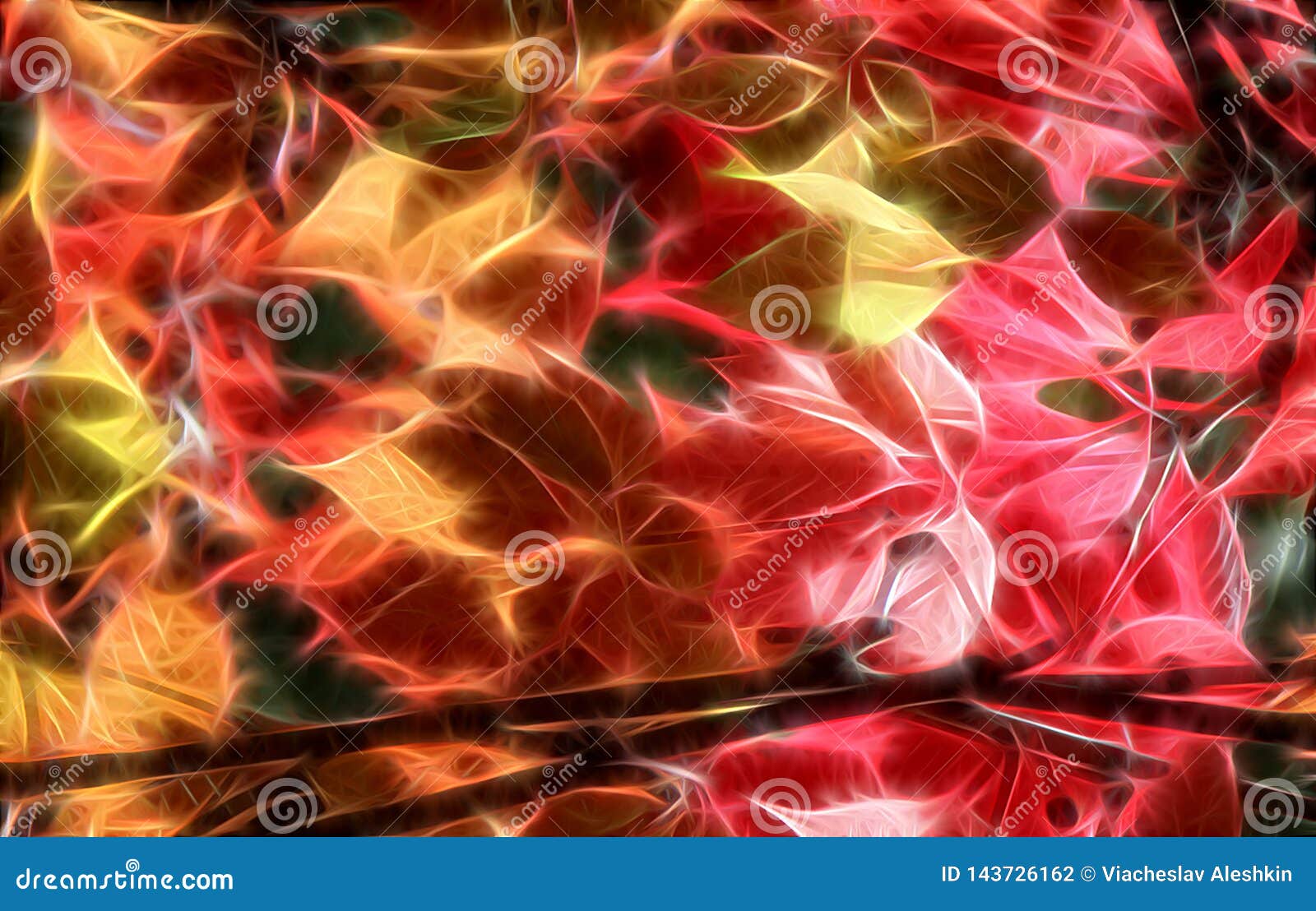 Fractal Background of Vine Leaves Stock Photo - Image of color, foliage ...