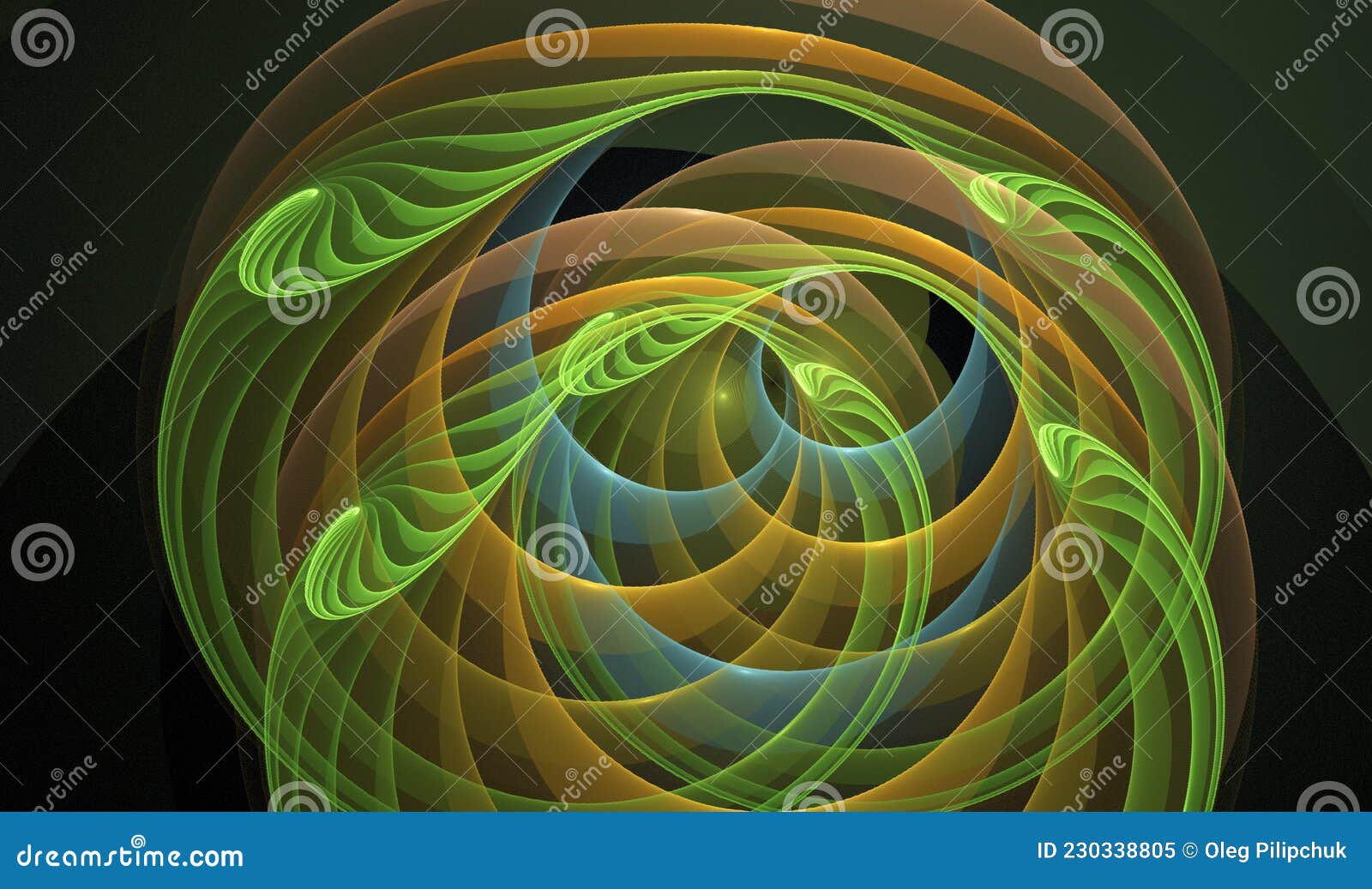 Fractal on black stock illustration. Illustration of design - 230338805