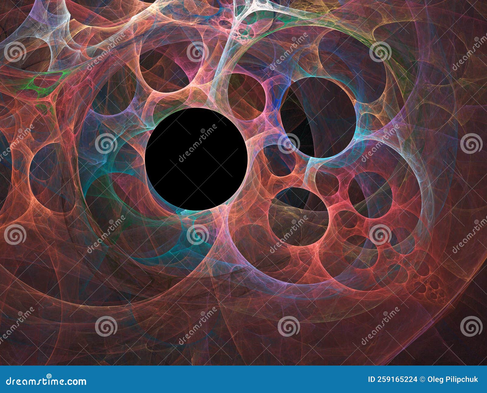 Fractal on black stock illustration. Illustration of digital - 259165224