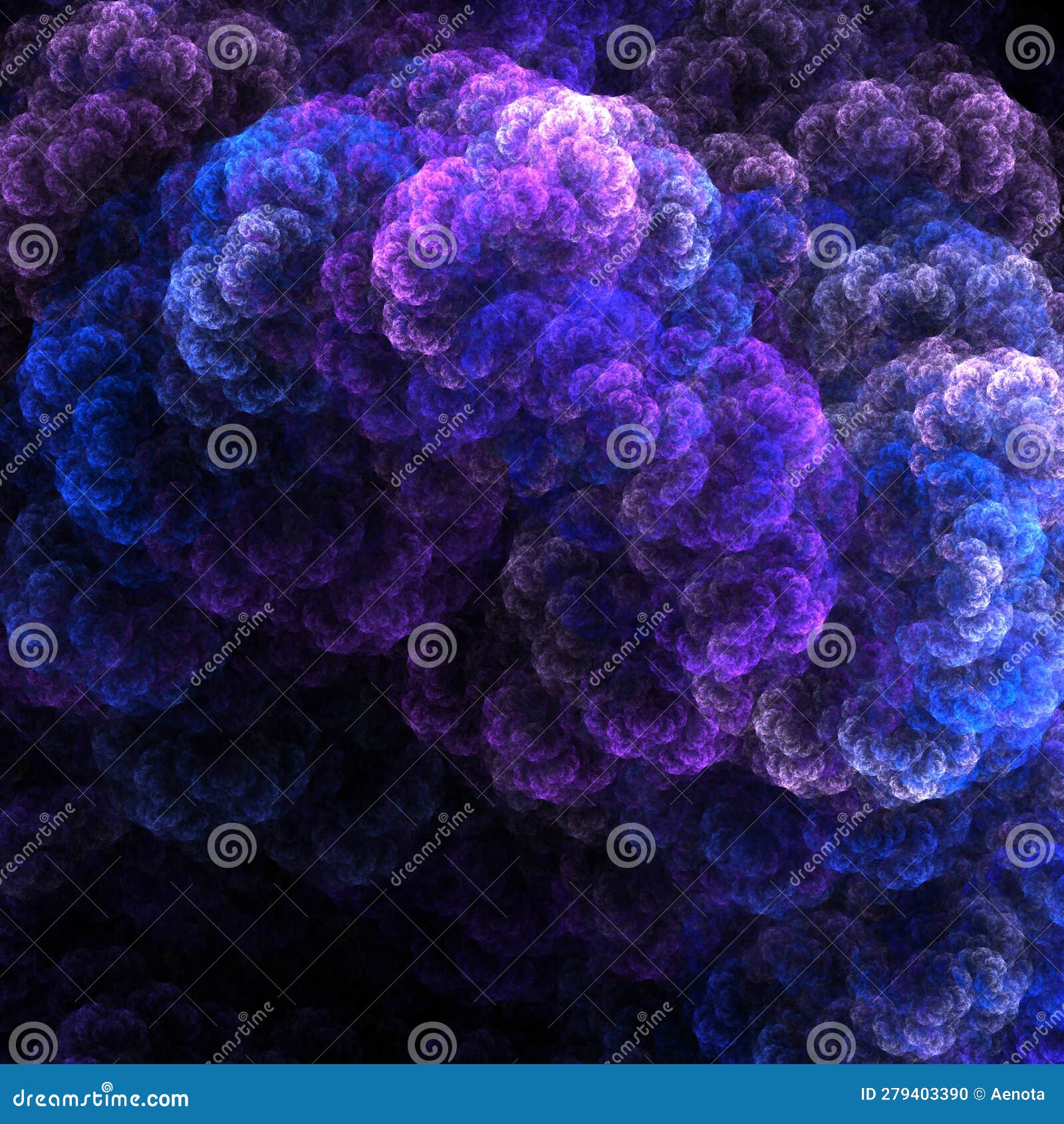 Fractal Blue Cumulus Clouds - Fractal Background Stock Illustration ...